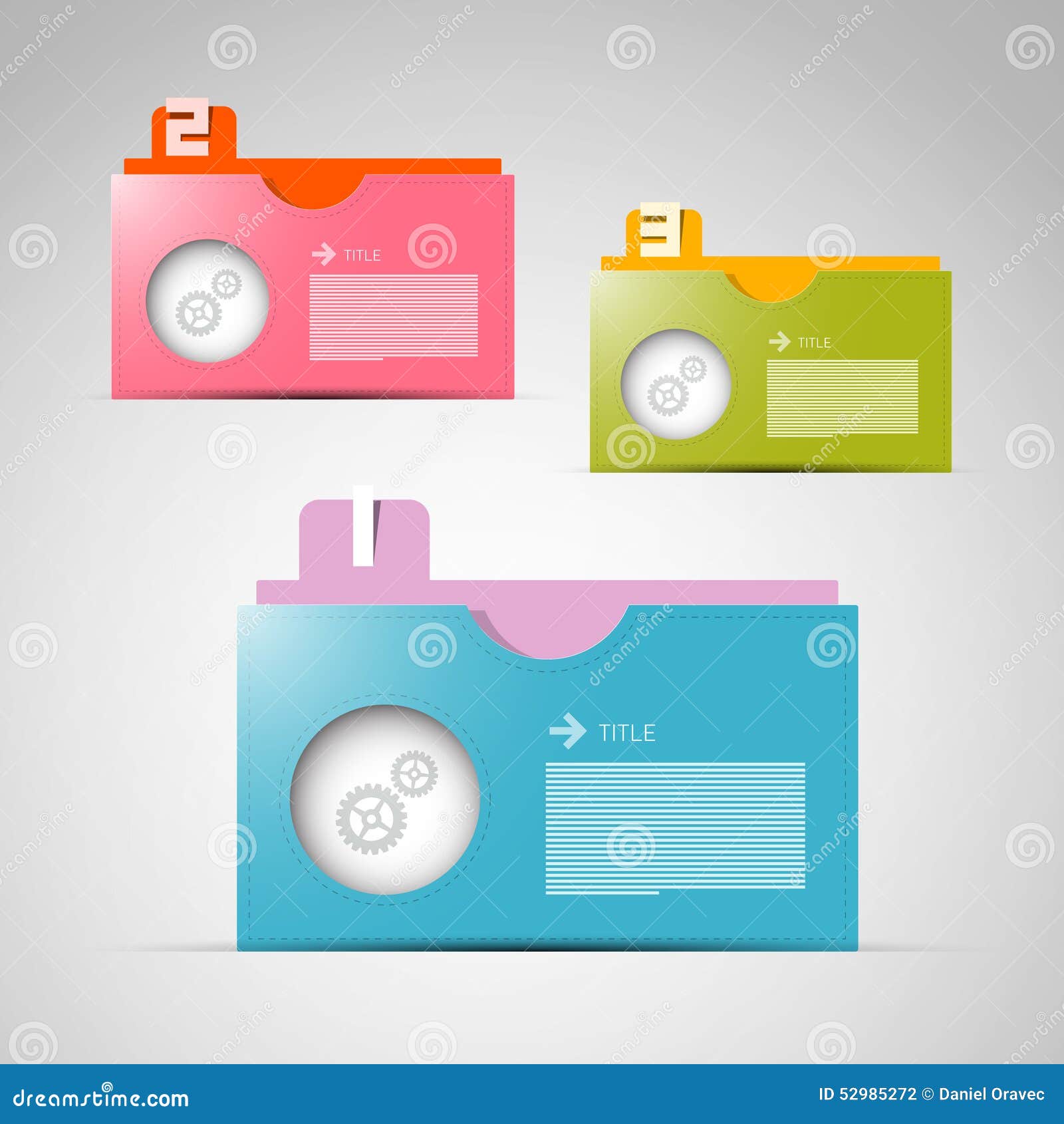 Vector Paper Progress Steps For Tutorial Stock Illustration
