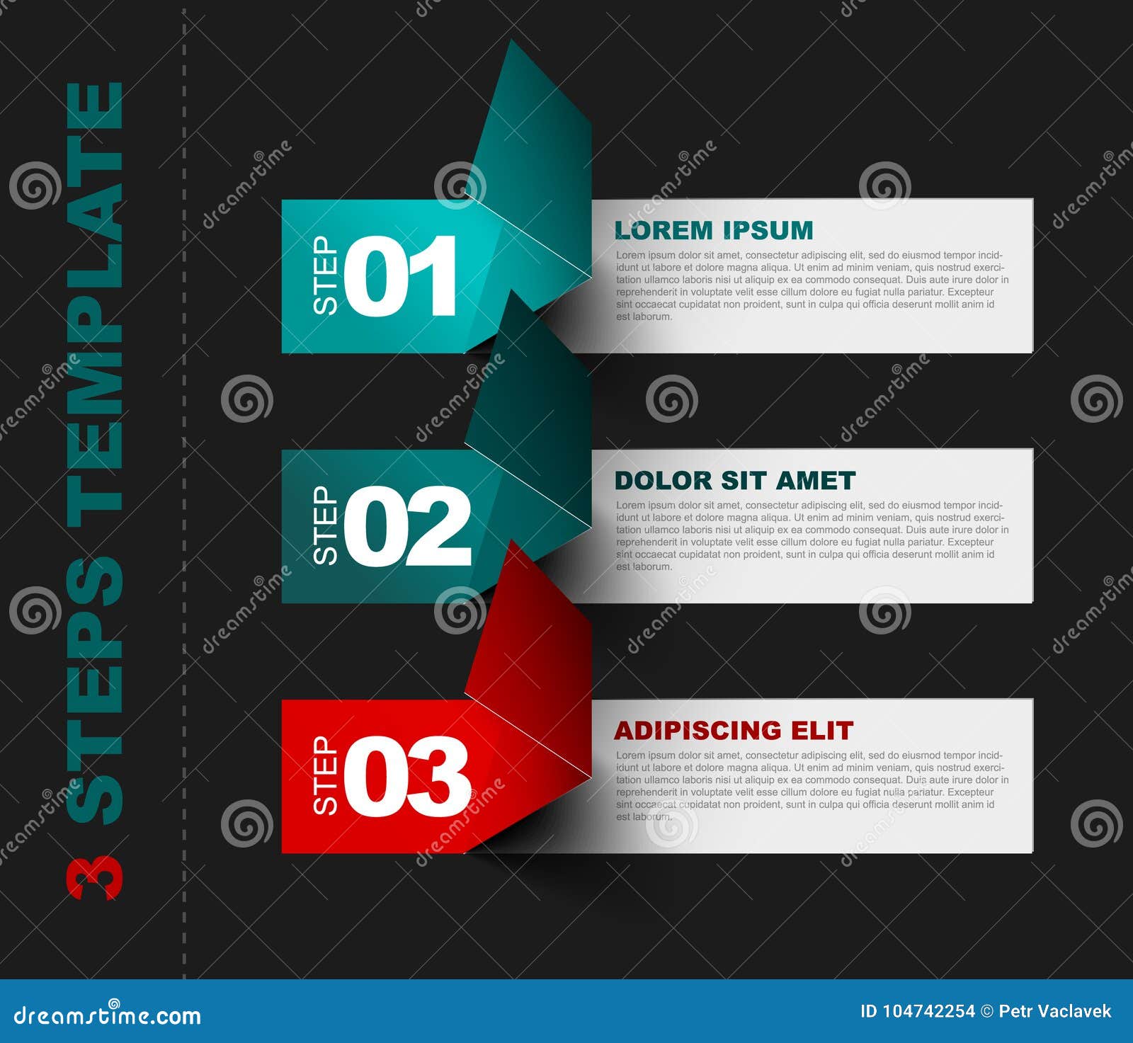 Three Steps Template Vector Stock Vector - Illustration of bookmark ...