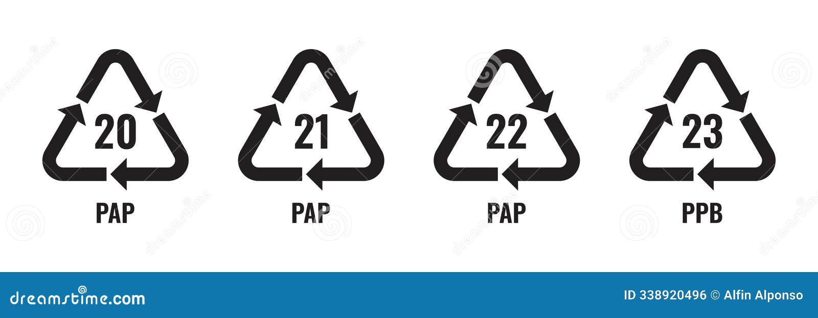 Vector Paper Recycle Code Symbols Stock Vector - Illustration of ...