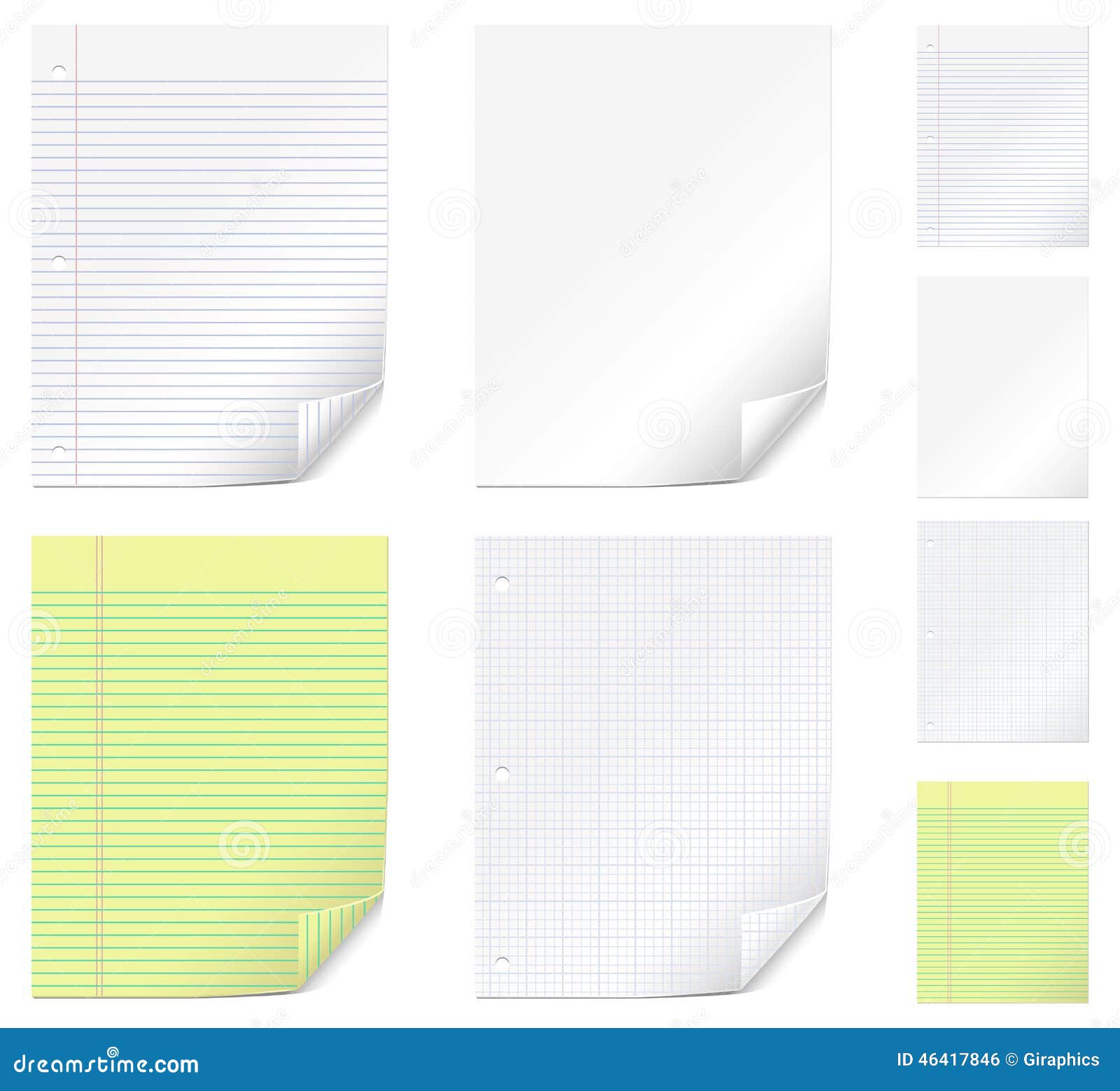 Vector Paper Set stock vector. Illustration of rule, note - 46417846