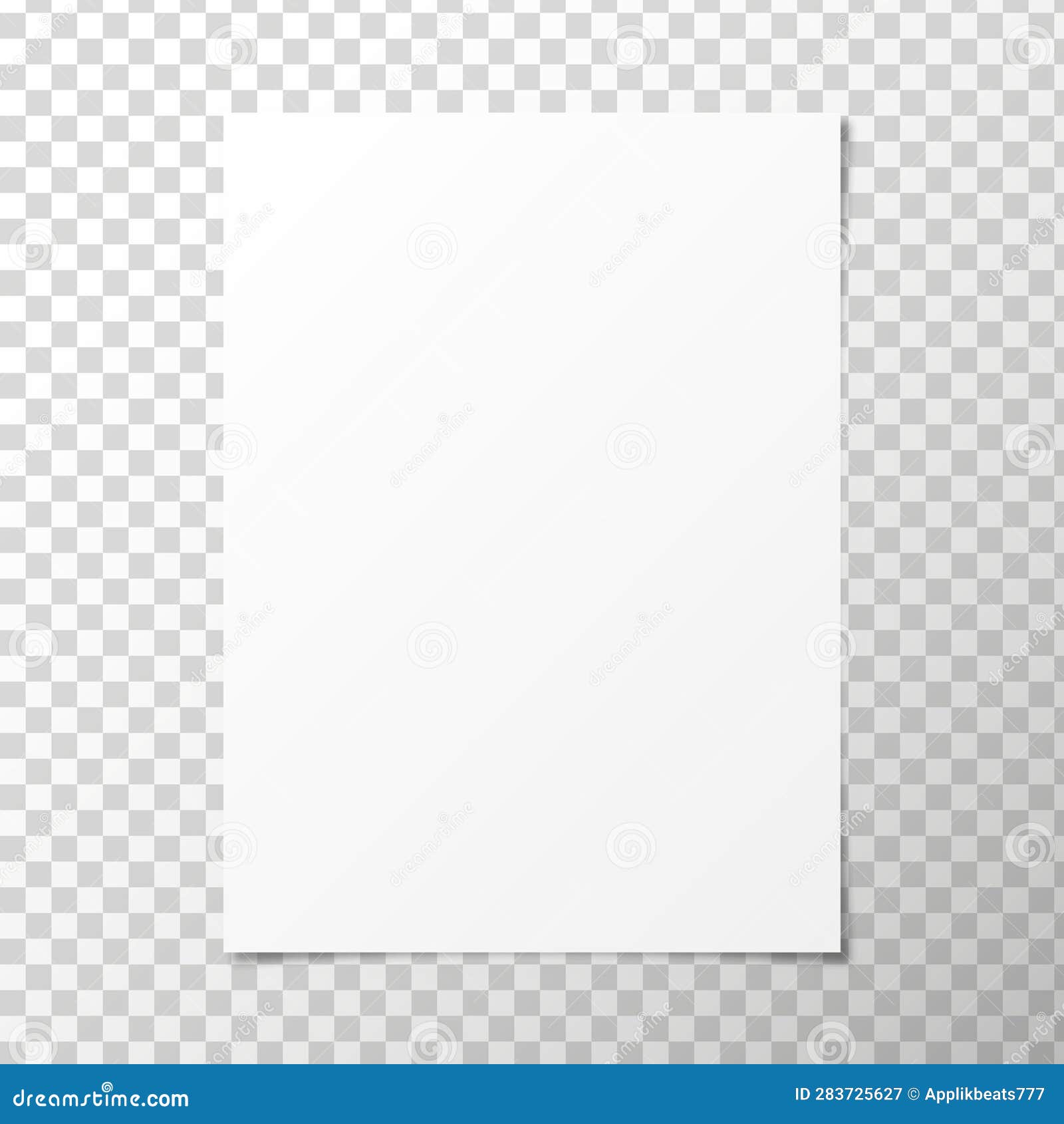 Vector A4 Paper with Shadows on Transparent Background. Vector Stock ...