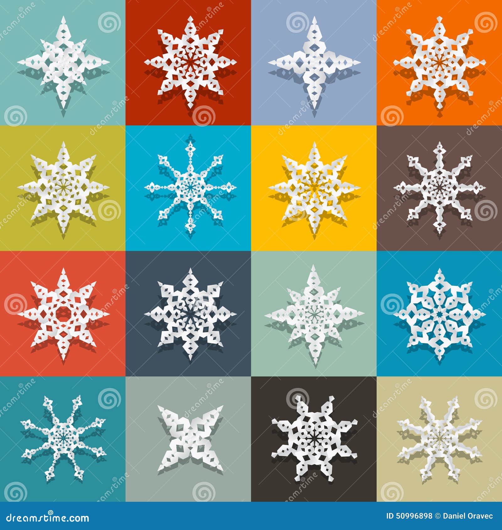 Vector Paper Snowflakes Set Stock Vector - Illustration of green ...