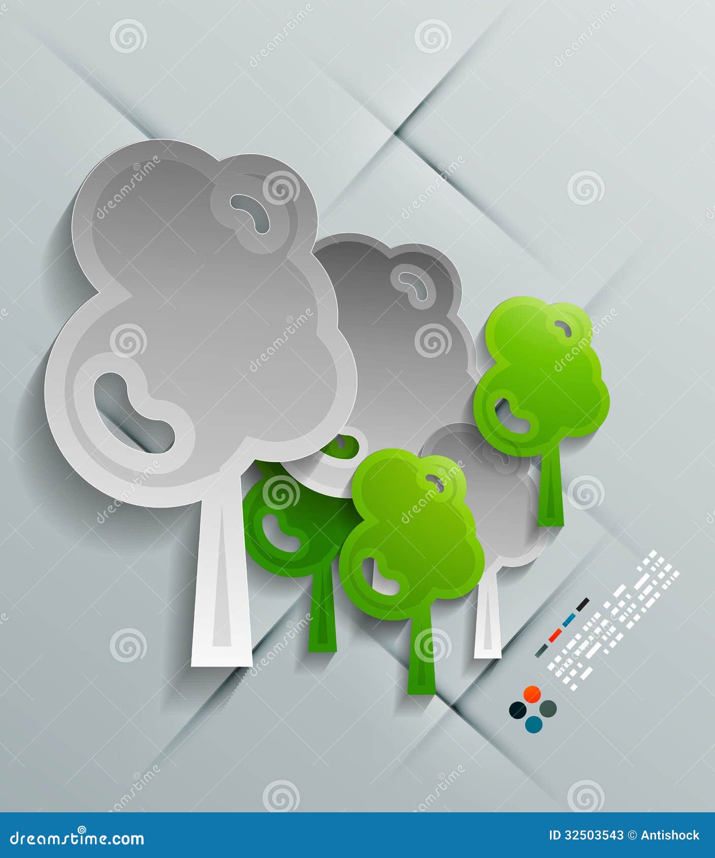 Vector Paper Tree Modern Design Stock Vector - Illustration of element ...