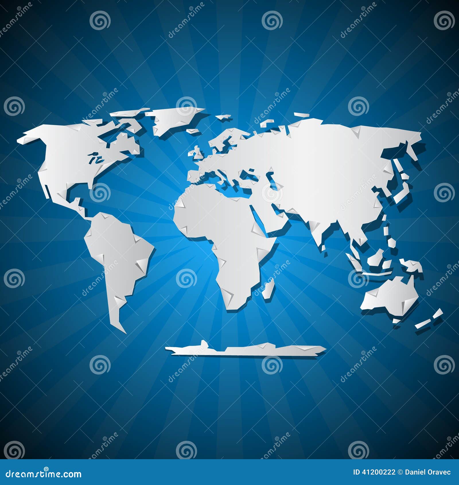 Vector Paper World Map Illustration Stock Vector - Illustration of ...