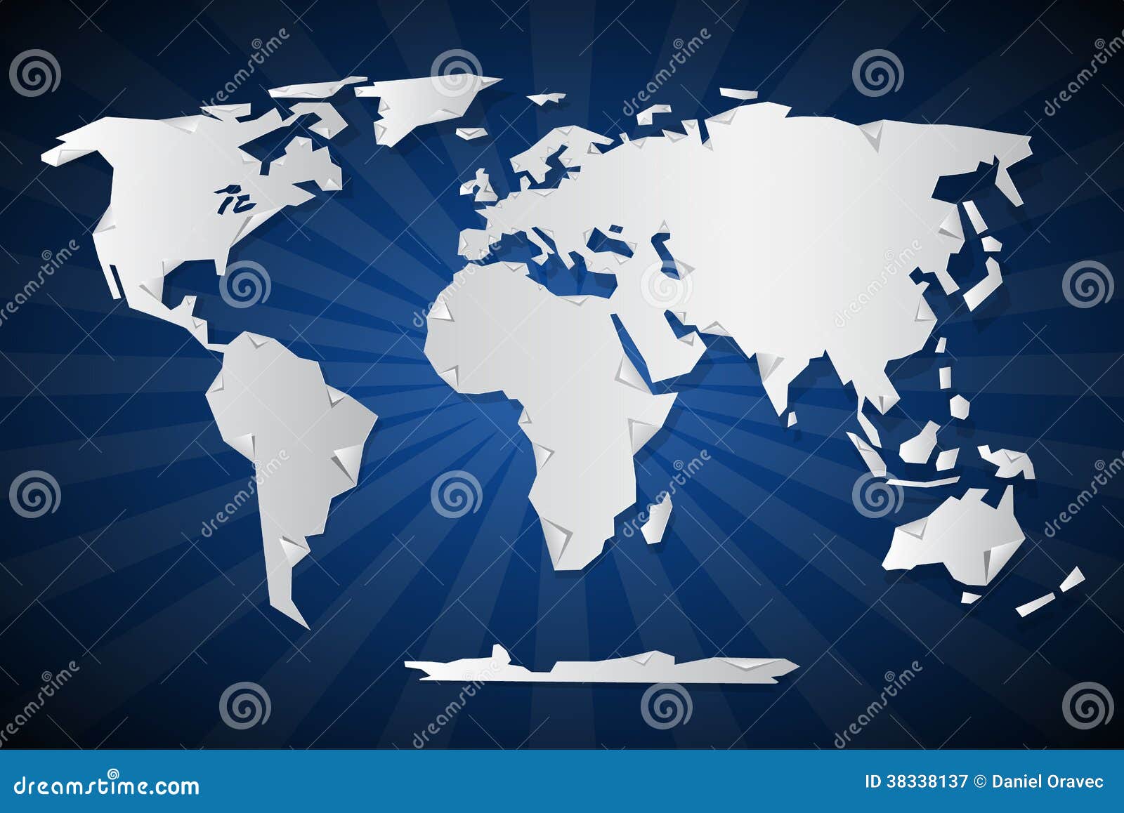 Vector Paper World Map Illustration Stock Vector - Illustration of ...