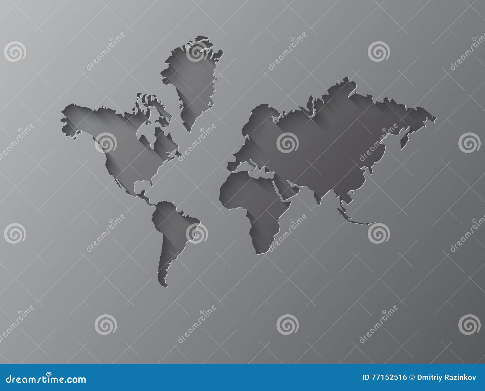 Vector Paper World Map on a White Background Stock Vector ...