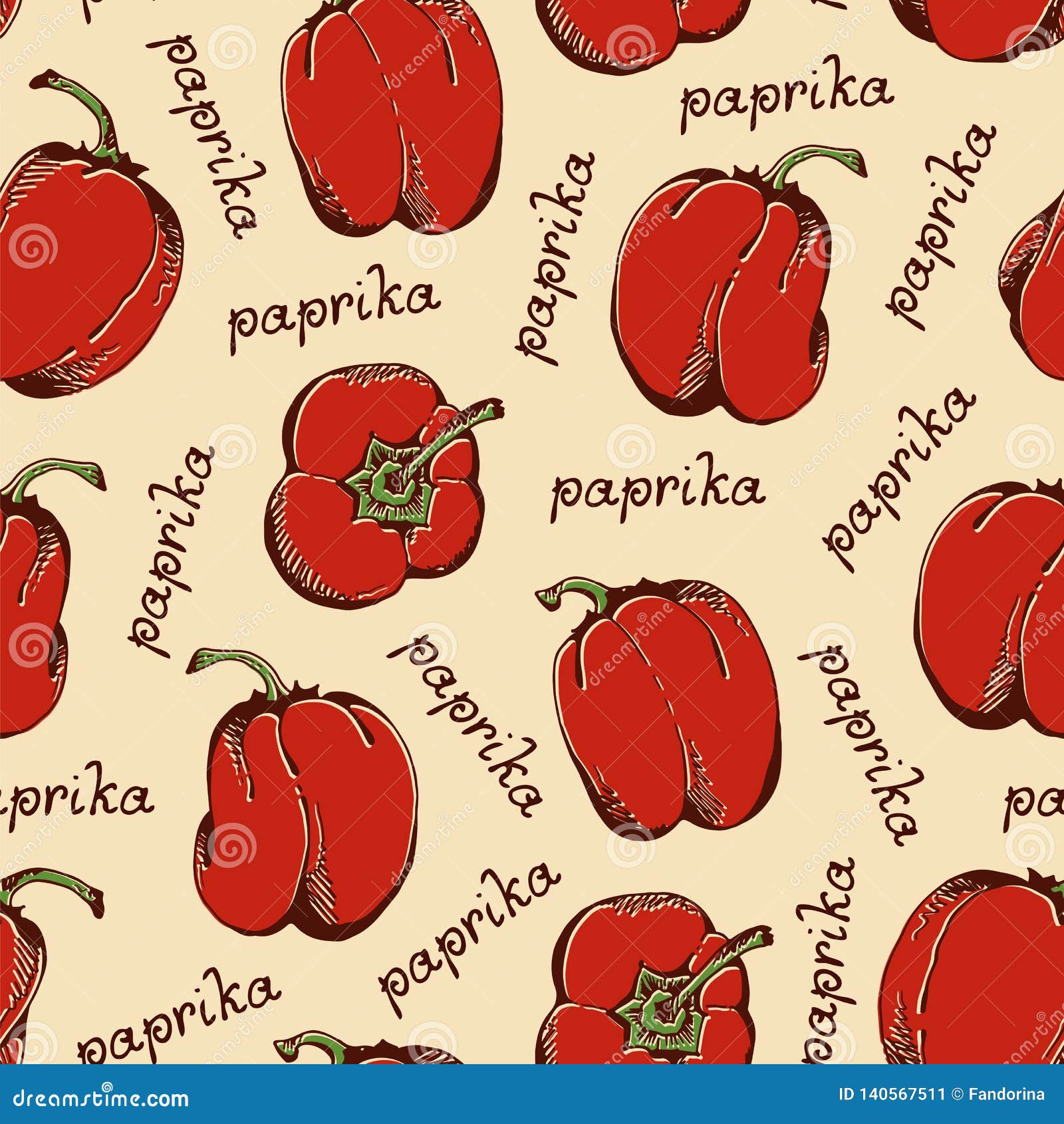 Vector Paprika Pattern, Seamless Background Stock Vector - Illustration ...