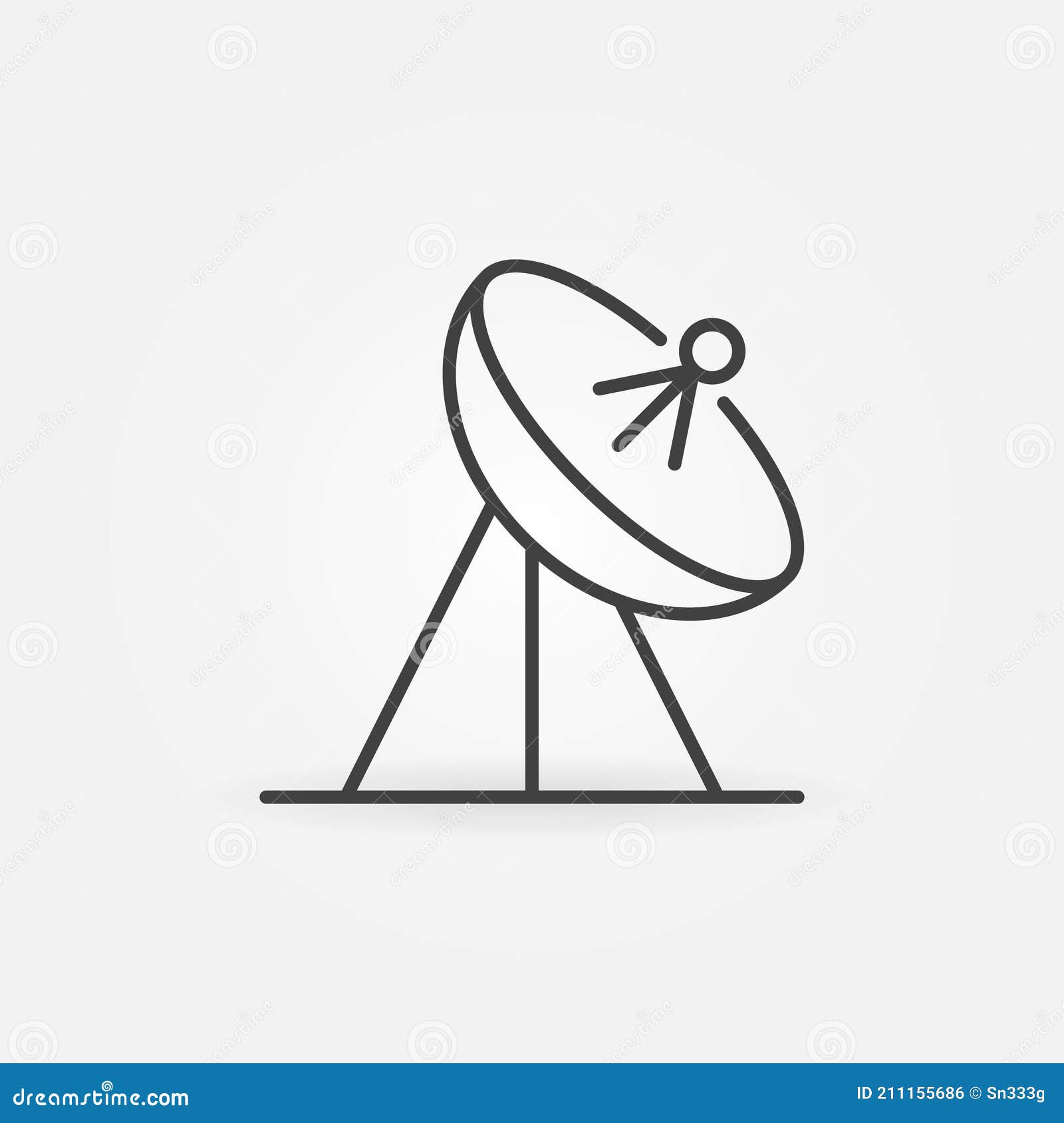 Vector Parabolic Antenna Concept Minimal Line Icon Stock Vector ...