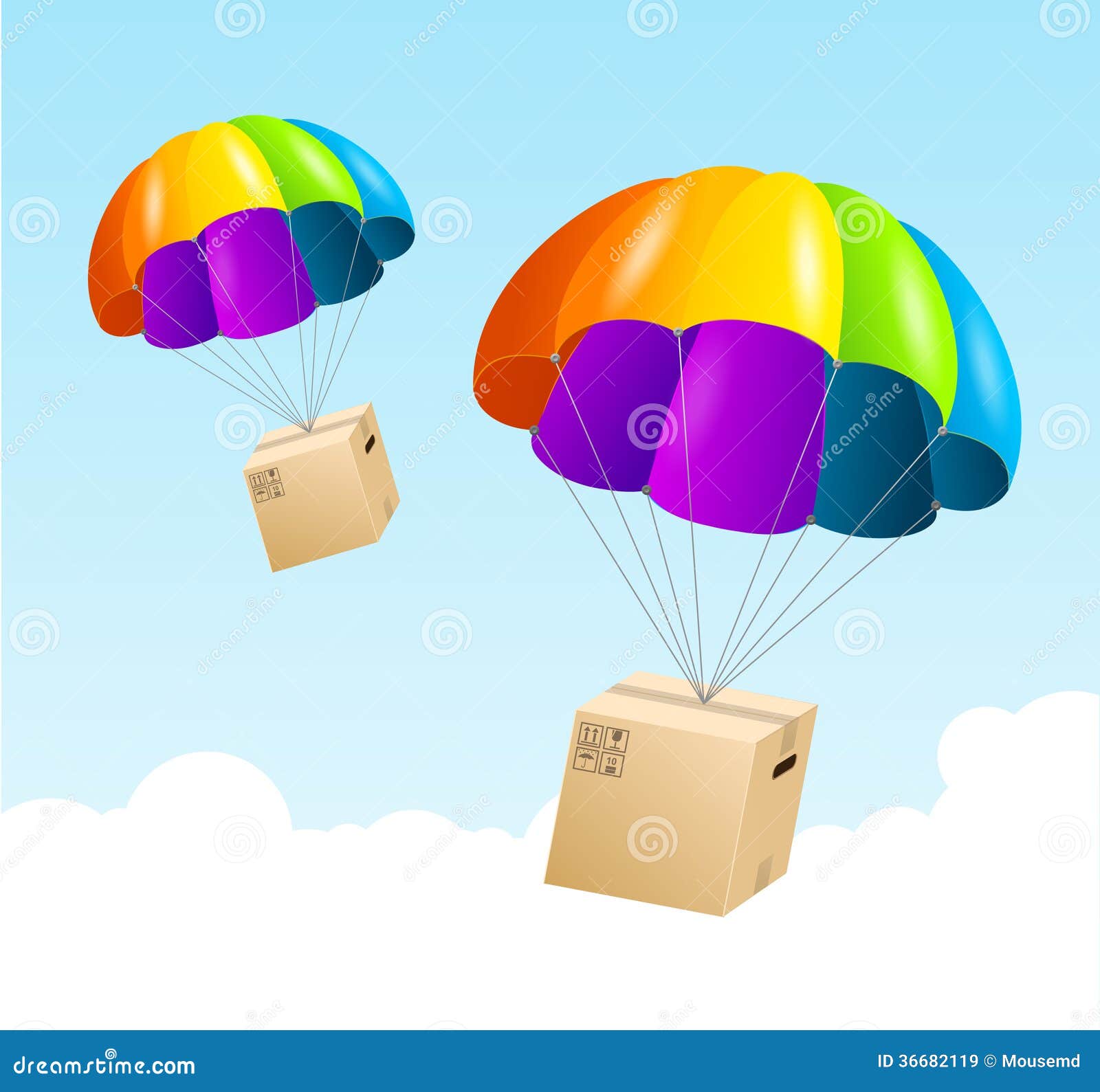 Vector Parachute Background. Air Shipping Concept Stock Vector ...