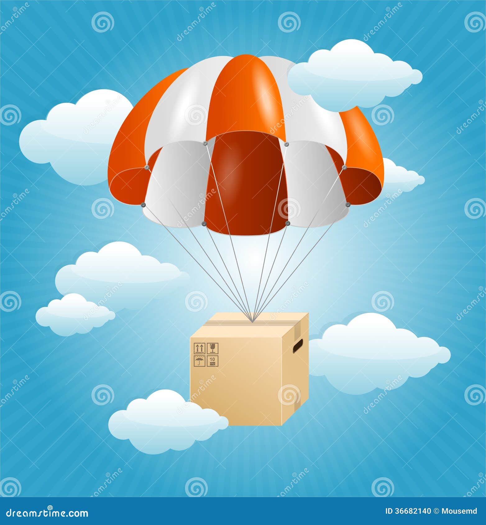 Vector Parachute Background. Air Shipping Concept | CartoonDealer.com ...
