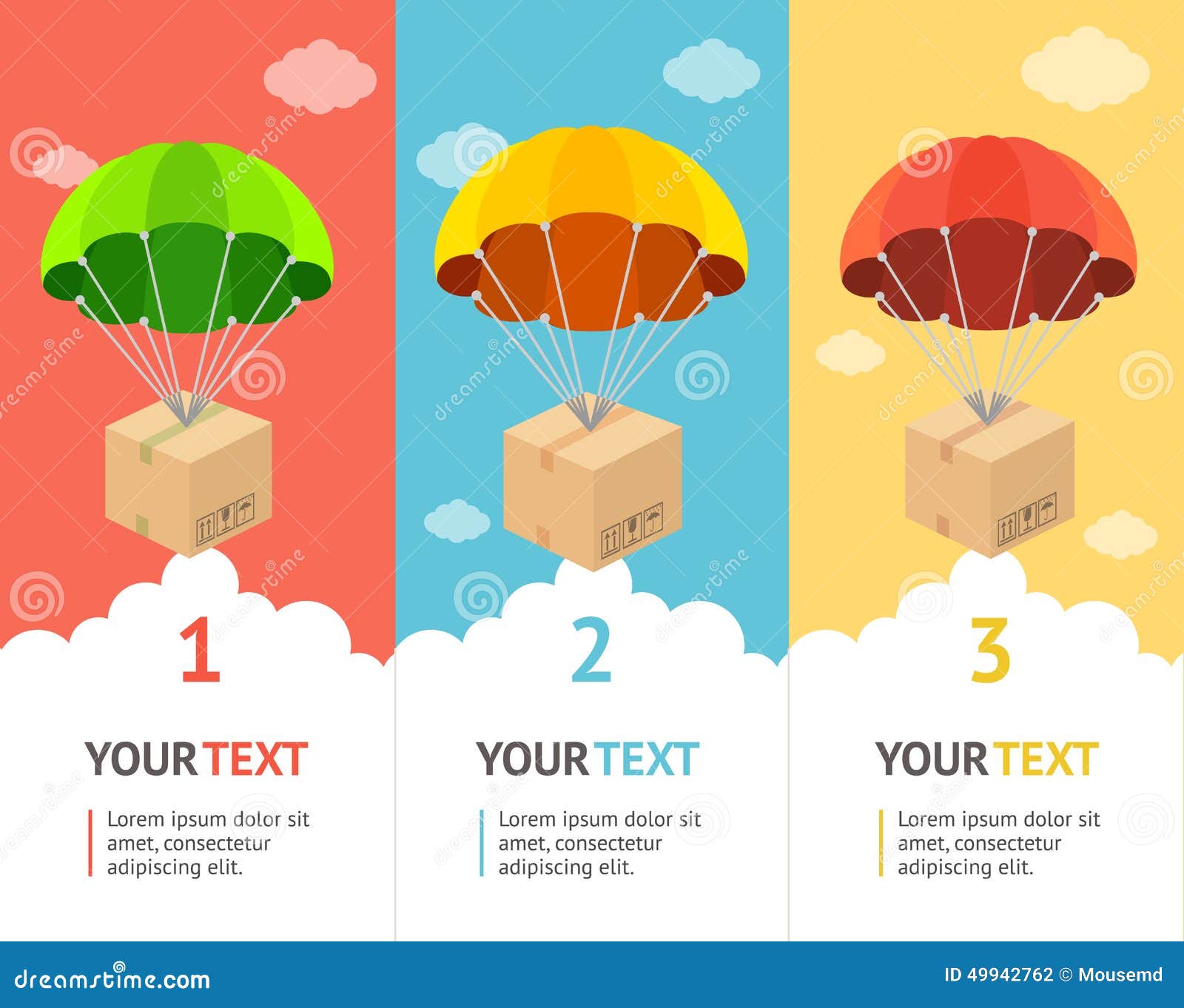 Vector parachute banner stock vector. Illustration of postal - 49942762