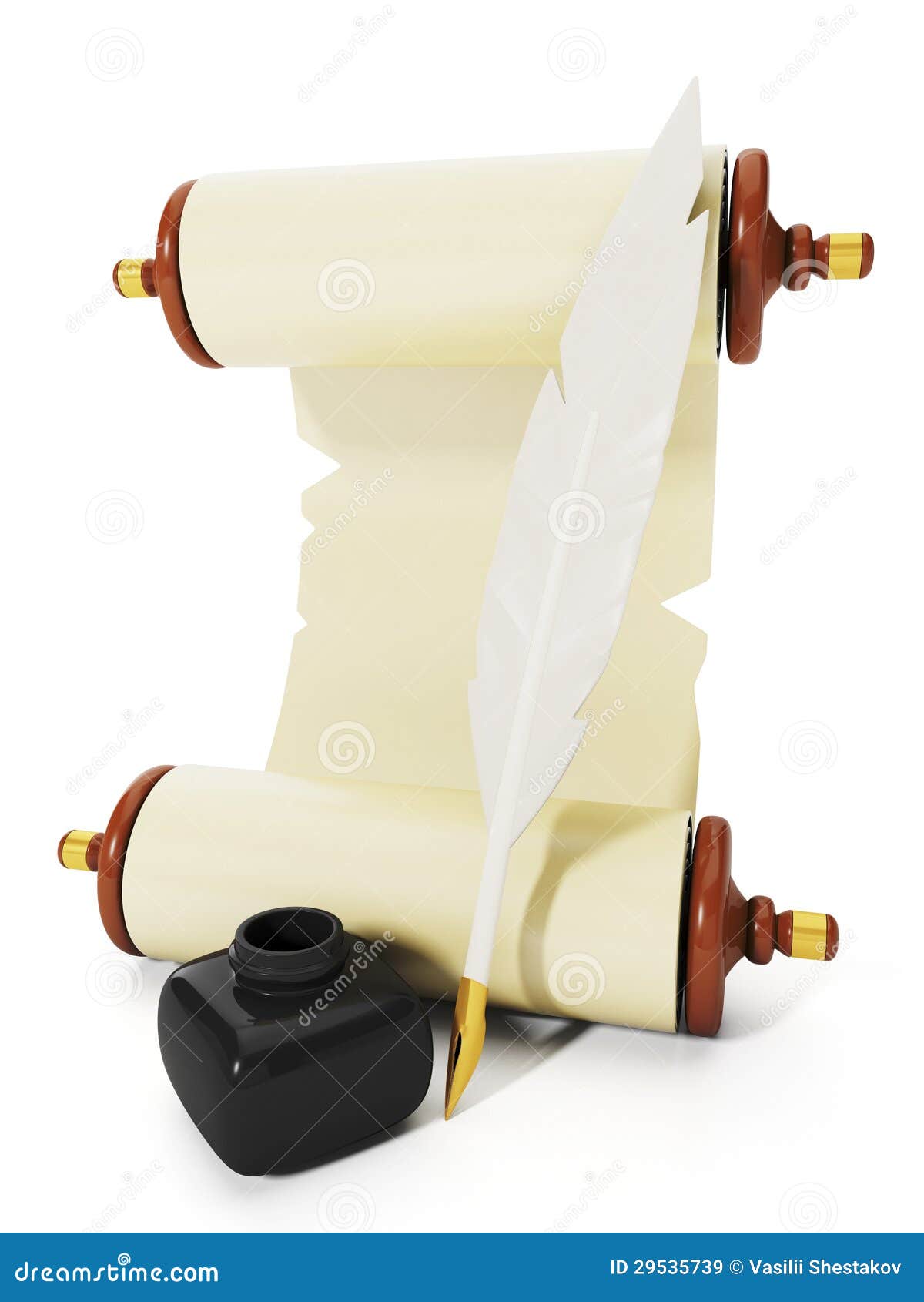 Vector Parchment with a Pen and Ink Stock Illustration - Illustration ...