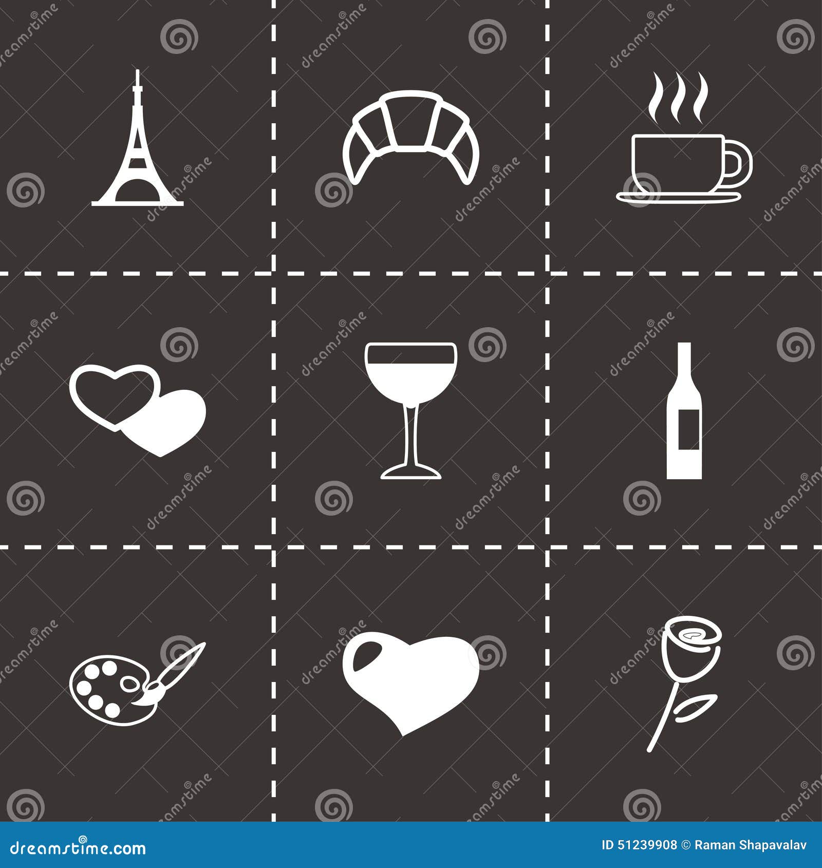 Vector paris icon set stock vector. Illustration of border - 51239908