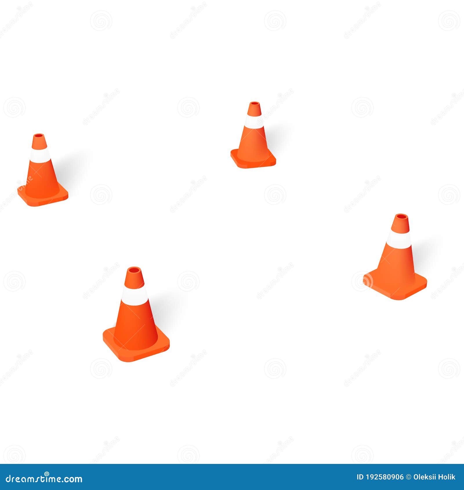 Vector Parking Lot with Orange Traffic Cones Stock Illustration ...