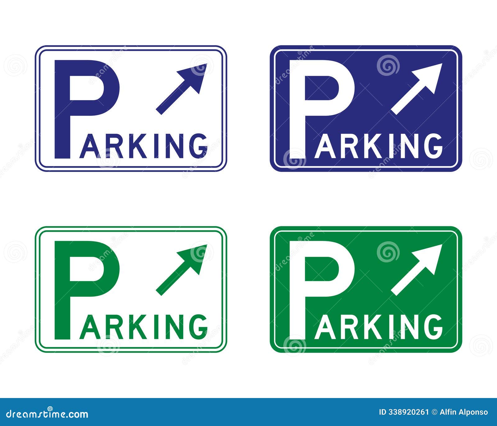 Vector Parking Zone Sign Set Stock Vector - Illustration of vehicle ...