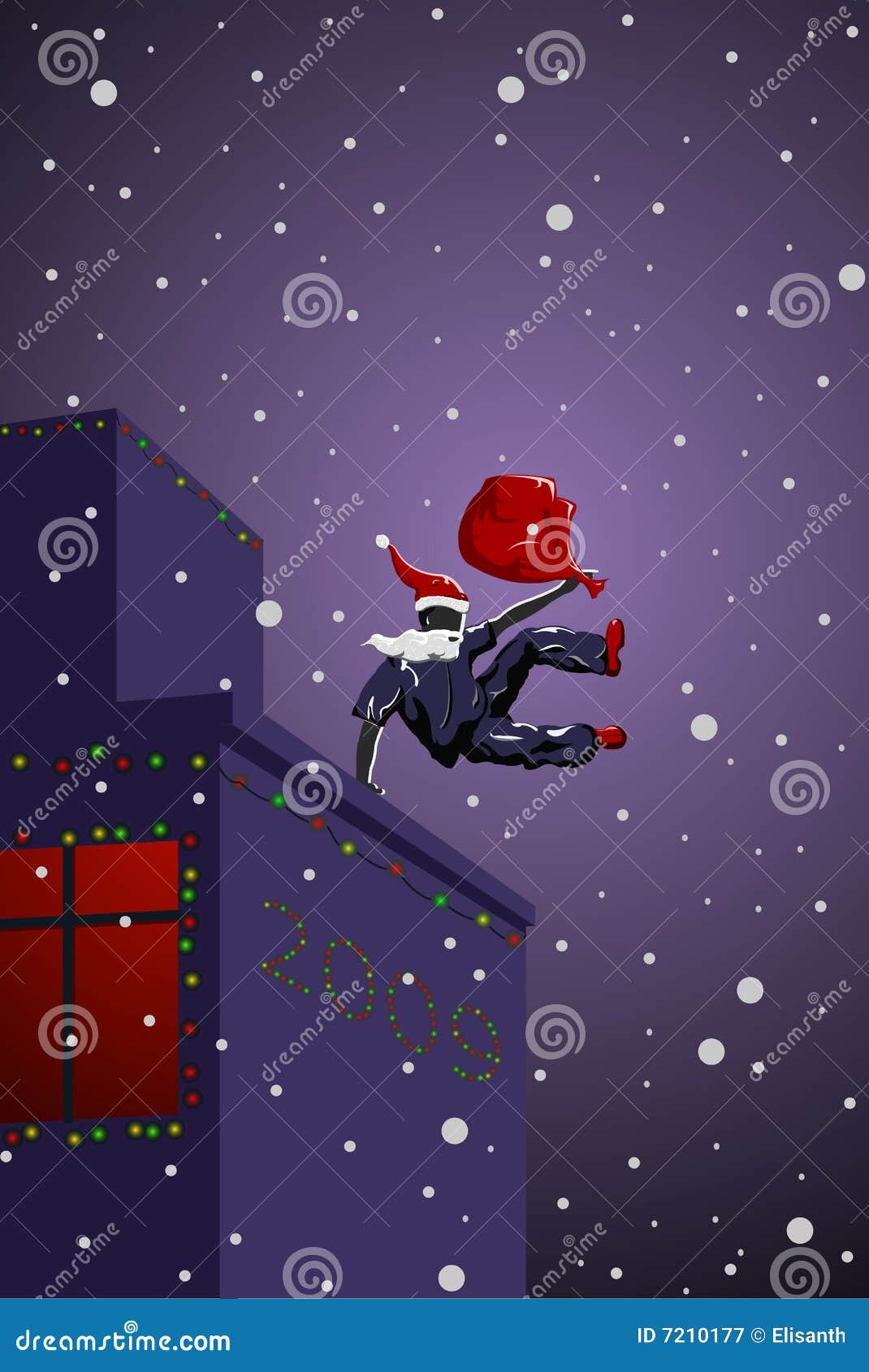 Vector parkour Santa Claus stock vector. Illustration of modern - 7210177