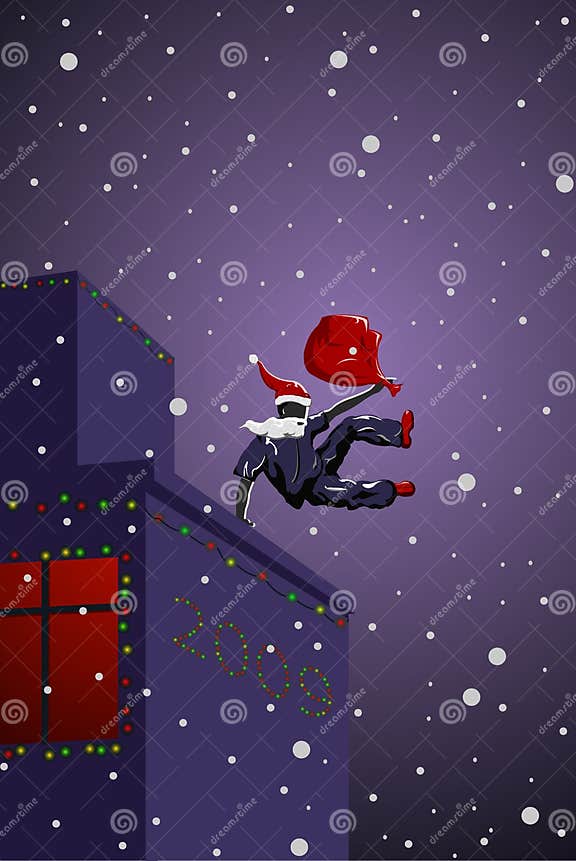 Vector parkour Santa Claus stock vector. Illustration of modern - 7210177