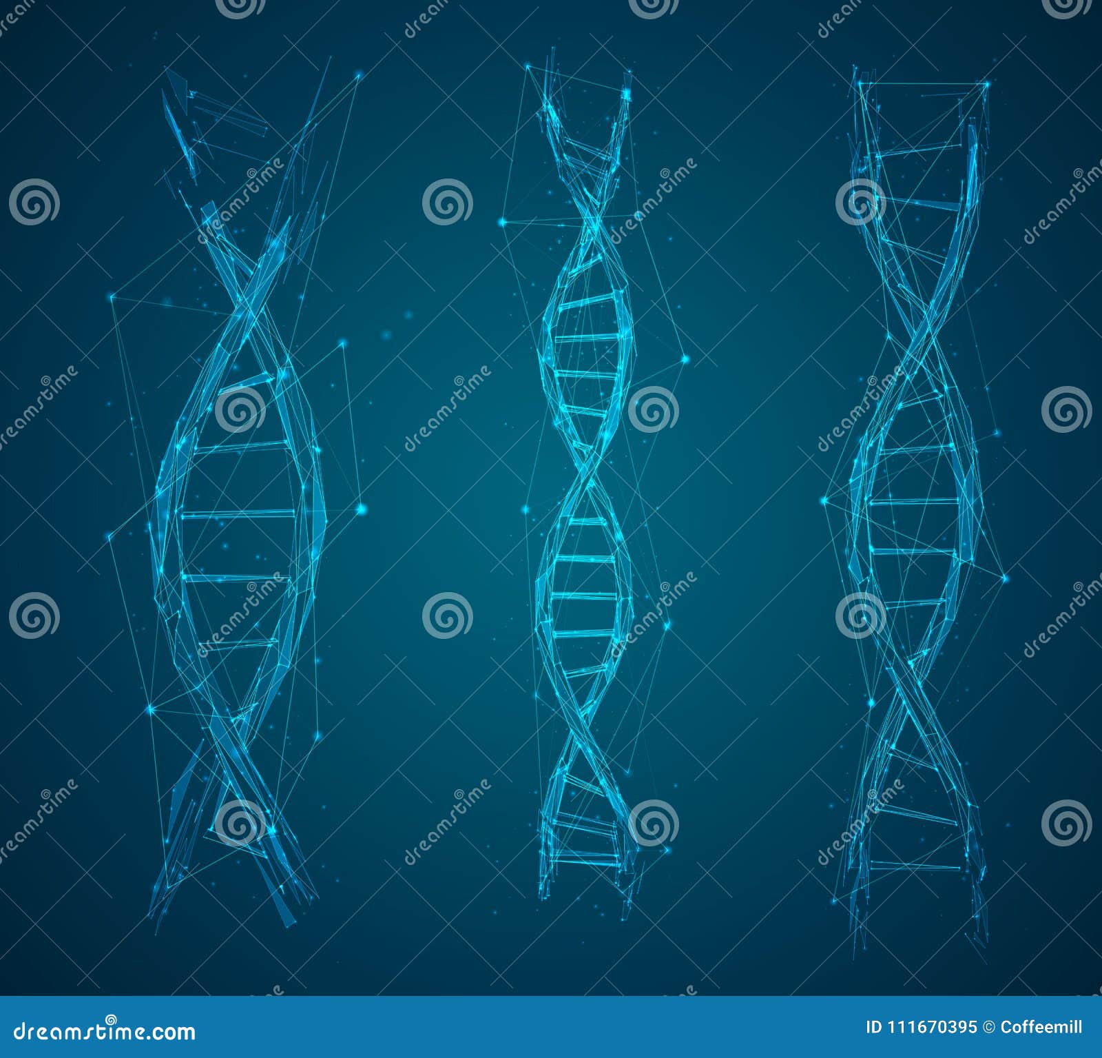 Vector. Part of the Human Dna. 3d Triangular Abstract Style Stock ...