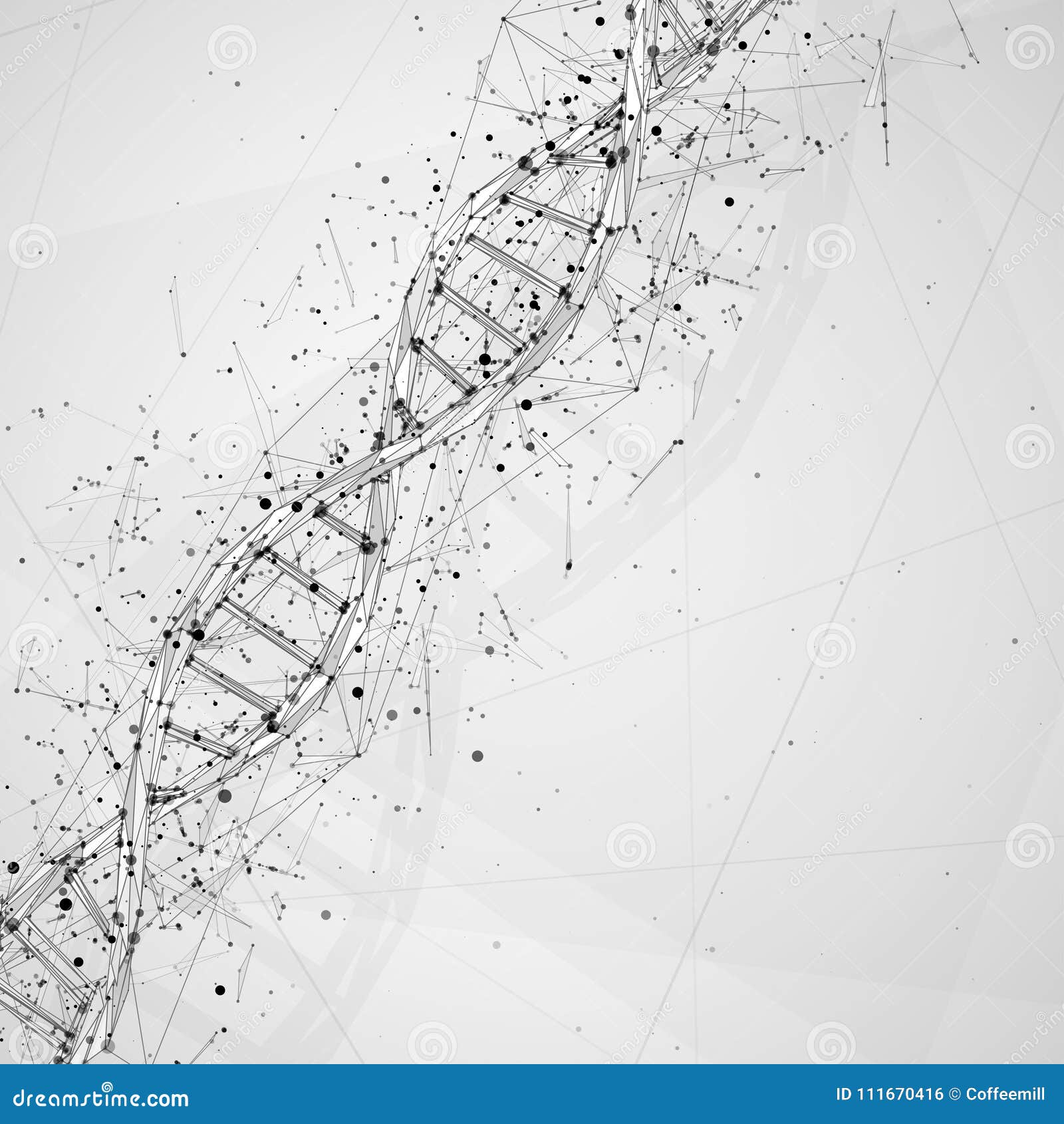 Vector. Part of the Human Dna. 3d Triangular Abstract Style Stock ...