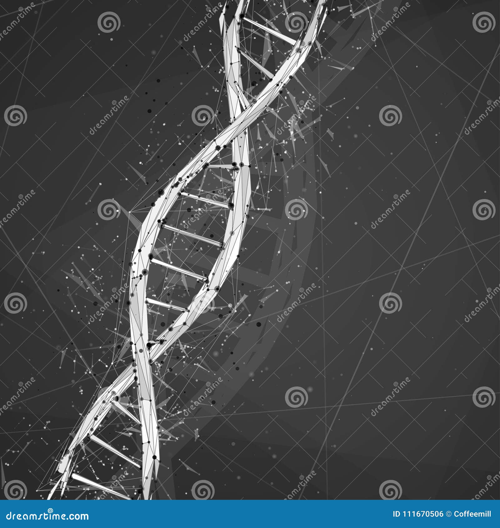 Vector. Part of the Human Dna. 3d Triangular Abstract Style Stock ...