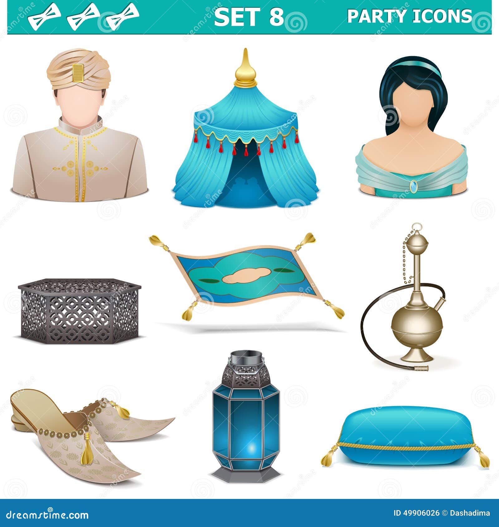 Vector Set Sultan Icons Stock Illustrations – 116 Vector Set Sultan ...