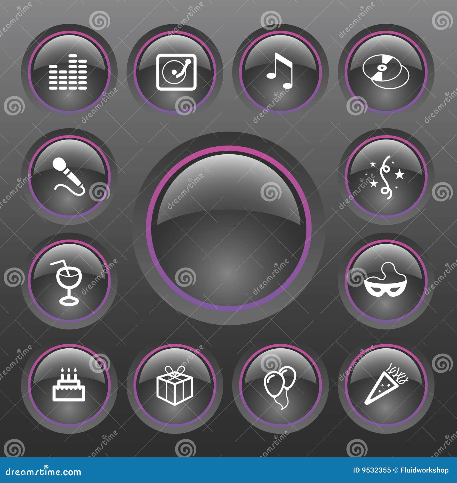 Vector Partytime Icon Set stock vector. Illustration of global - 9532355