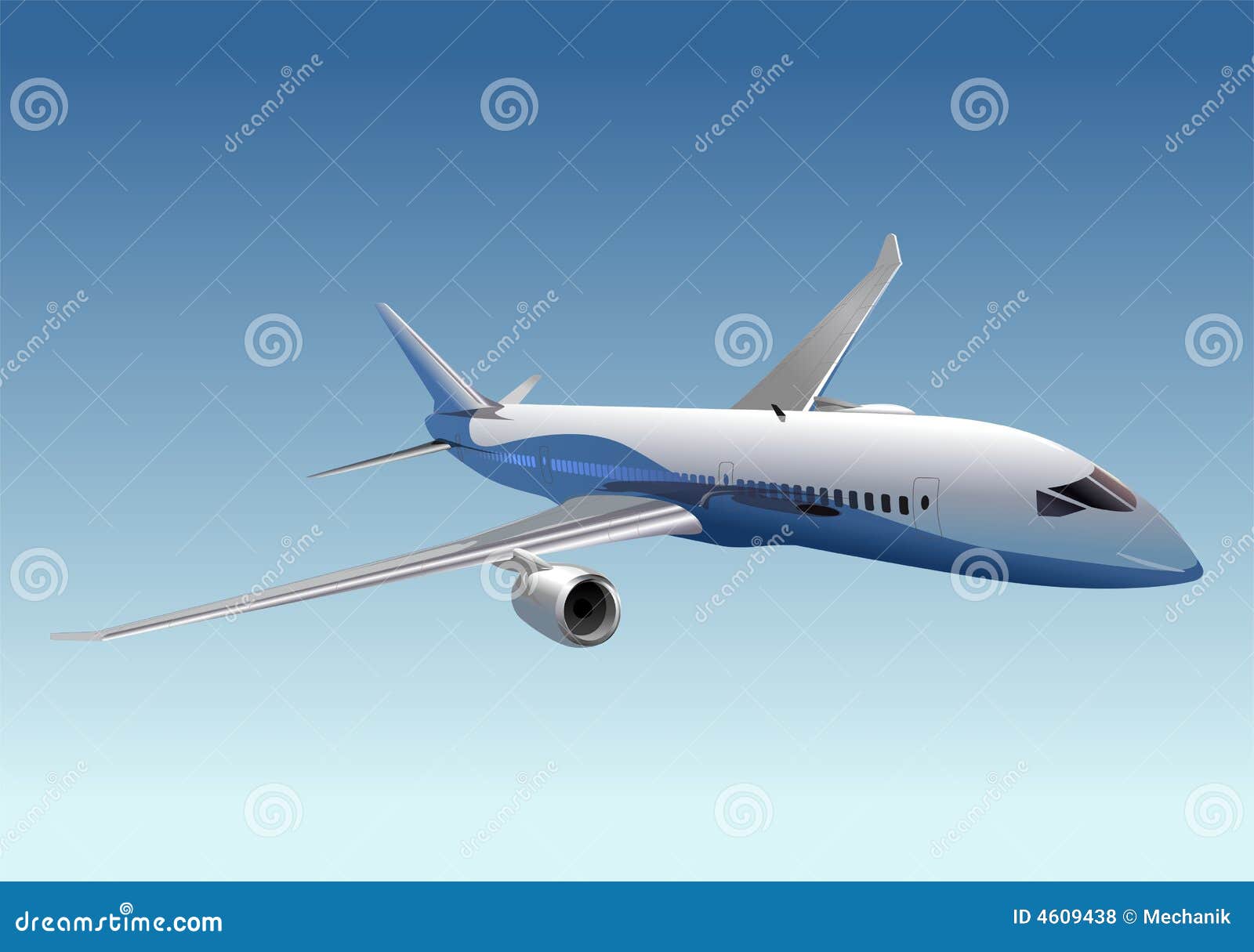 Boeing 787 Dreamliner. Passenger Airliner Taking Off. Vector Drawing ...