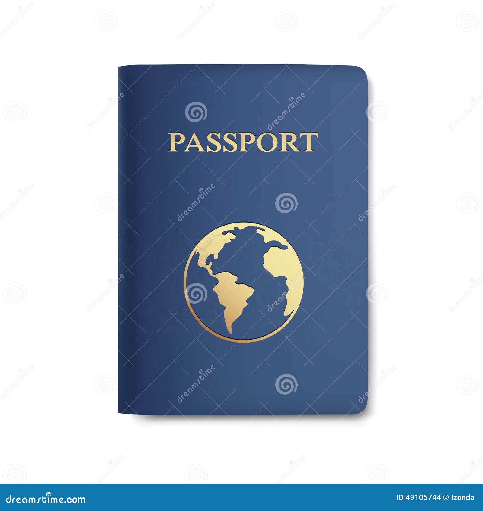 Vector Passport with Map Isolated on White Stock Vector - Illustration ...