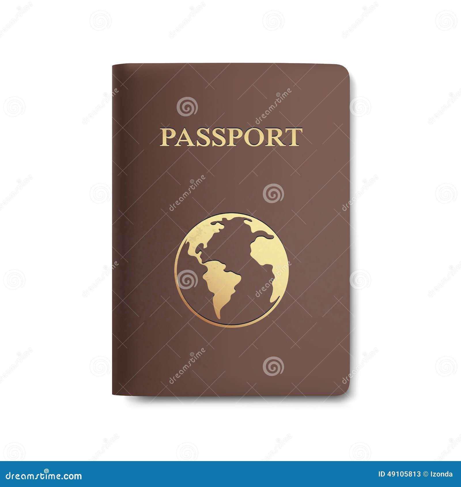 Vector Passport With Map Isolated On White Stock Vector Illustration