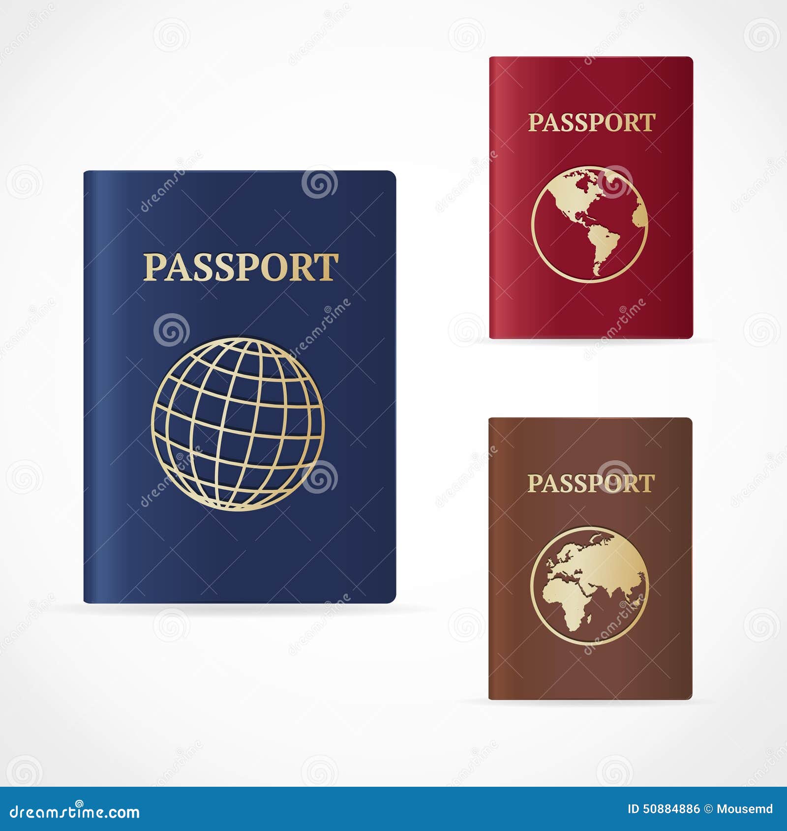 Vector Passport Set. Flat Design Stock Vector - Illustration of empty ...