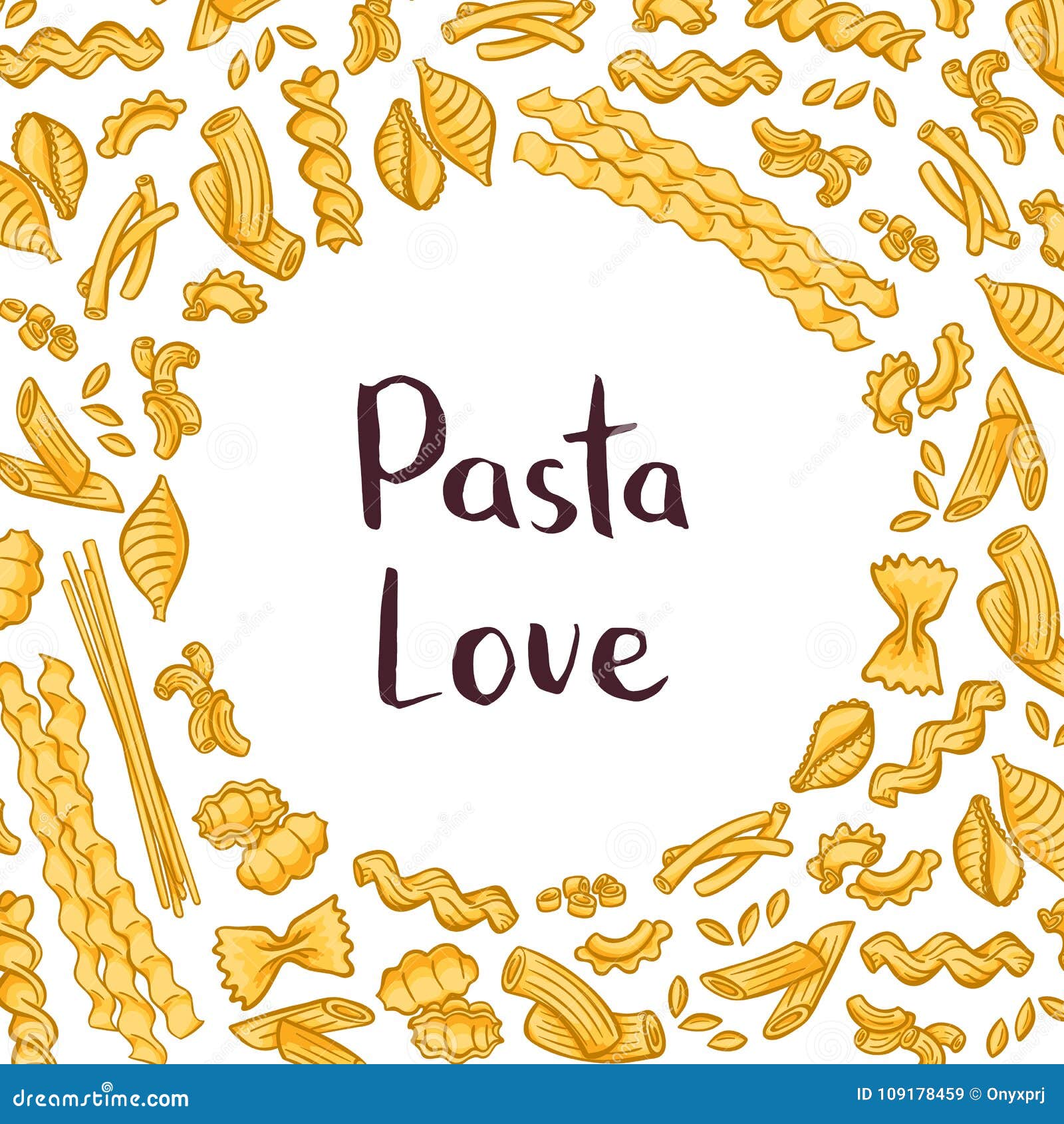 Vector Bow Tie Pasta Background. Farfalle. Italian Cuisine Seamless ...