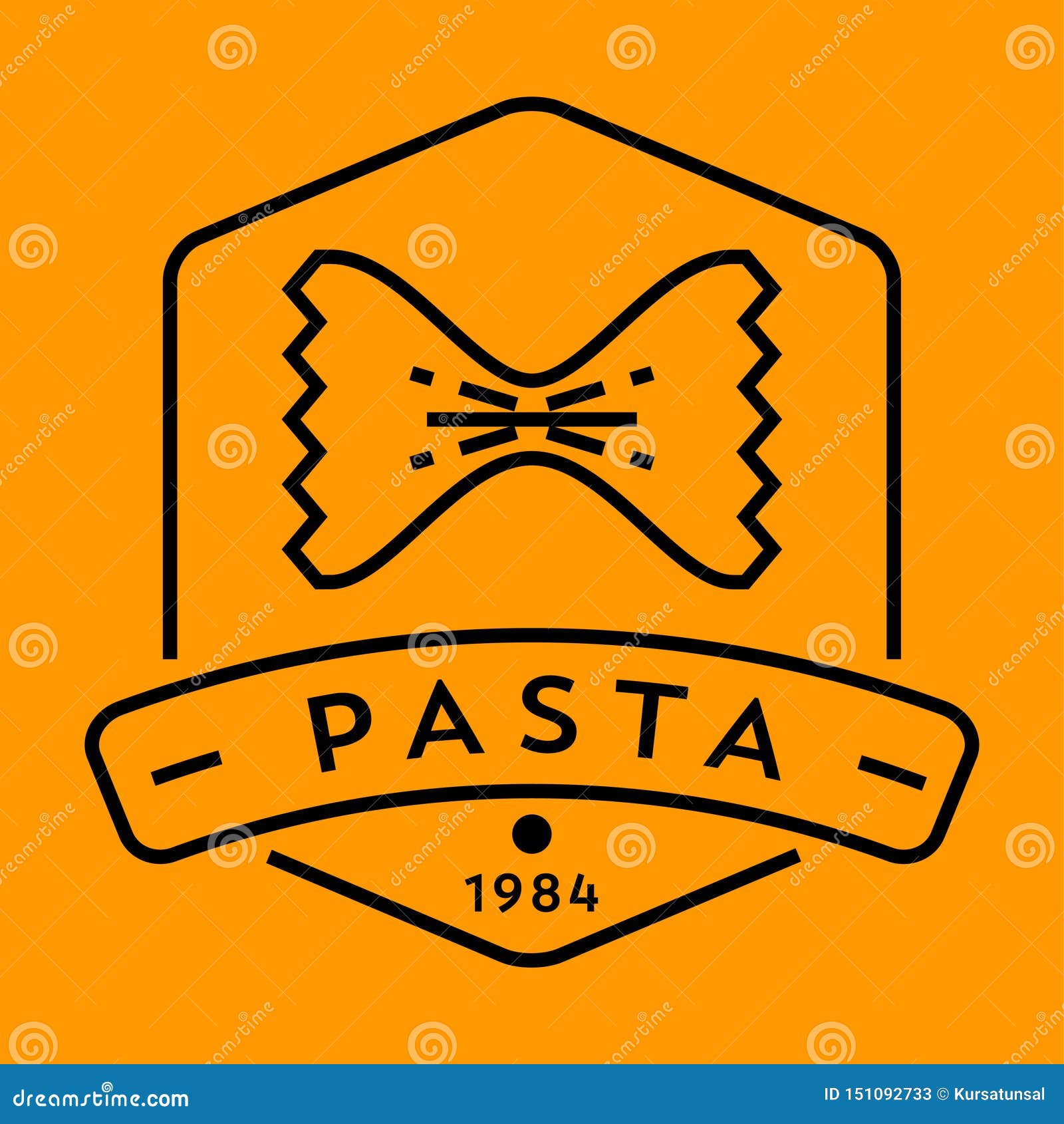 Vector Pasta Icon with Linear Art Style Stock Illustration ...