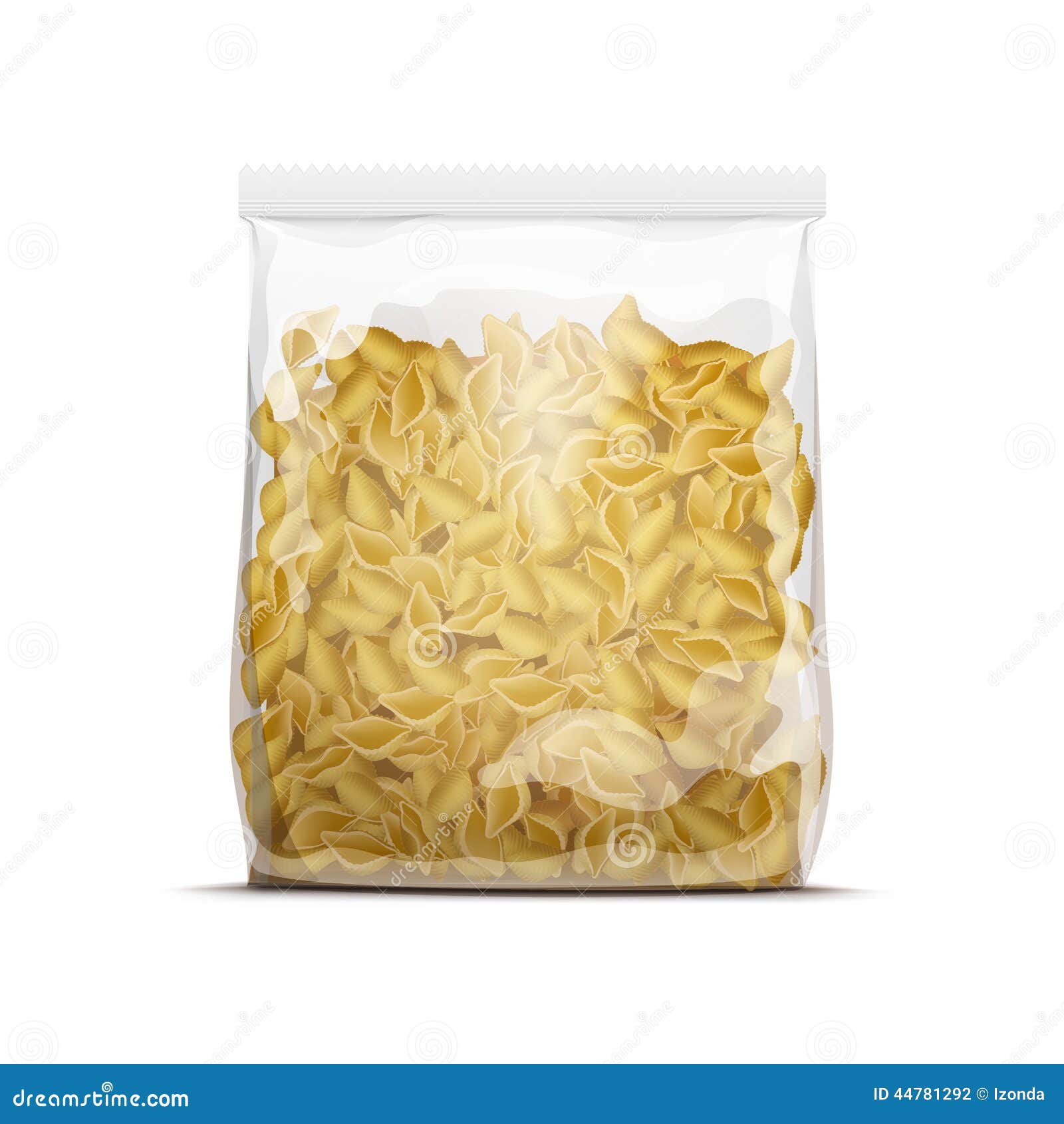Vector Pasta Shells Packaging Template Isolated Stock Vector ...