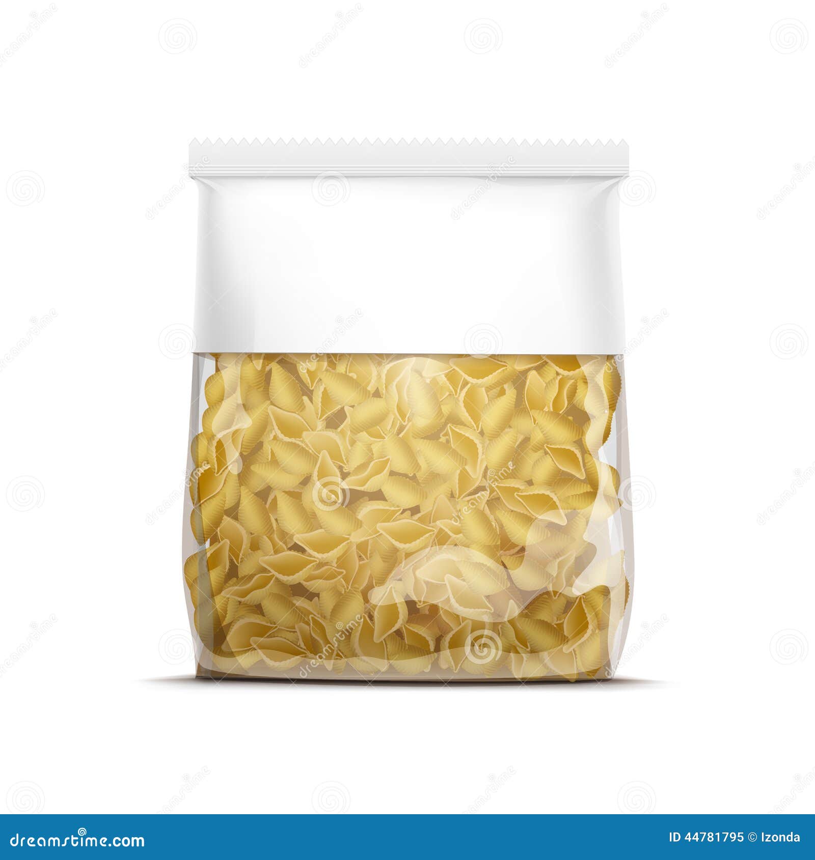 Spaghetti And Shells Pasta Packaging Template Cartoon Vector ...