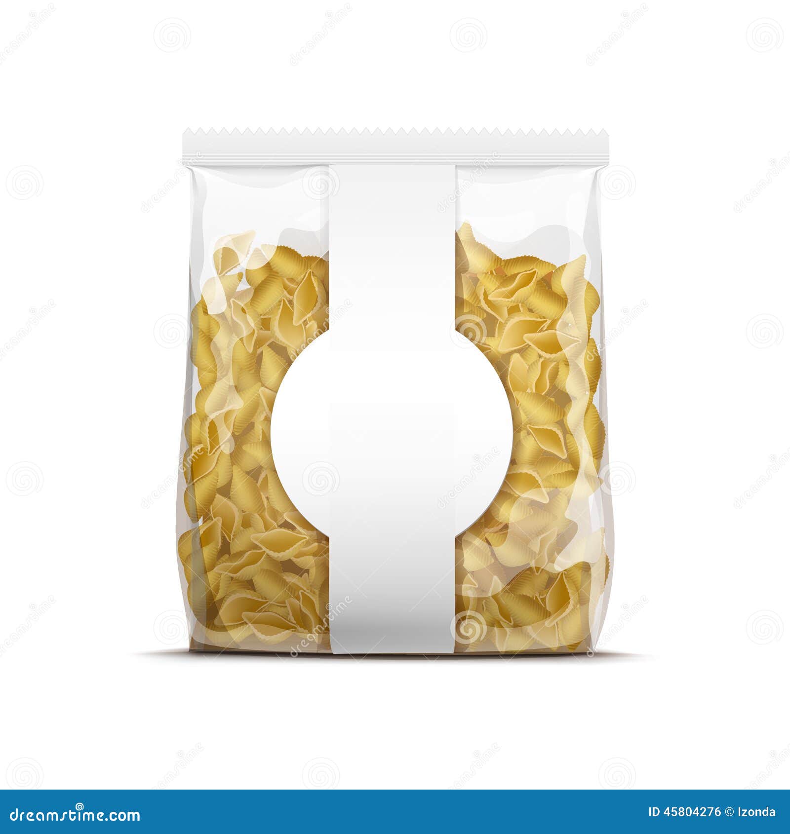 Vector Pasta Shells Packaging Template Isolated Stock Vector ...