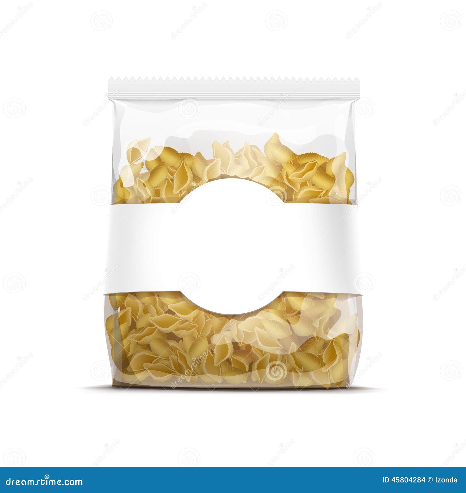 Spaghetti And Shells Pasta Packaging Template Cartoon Vector ...