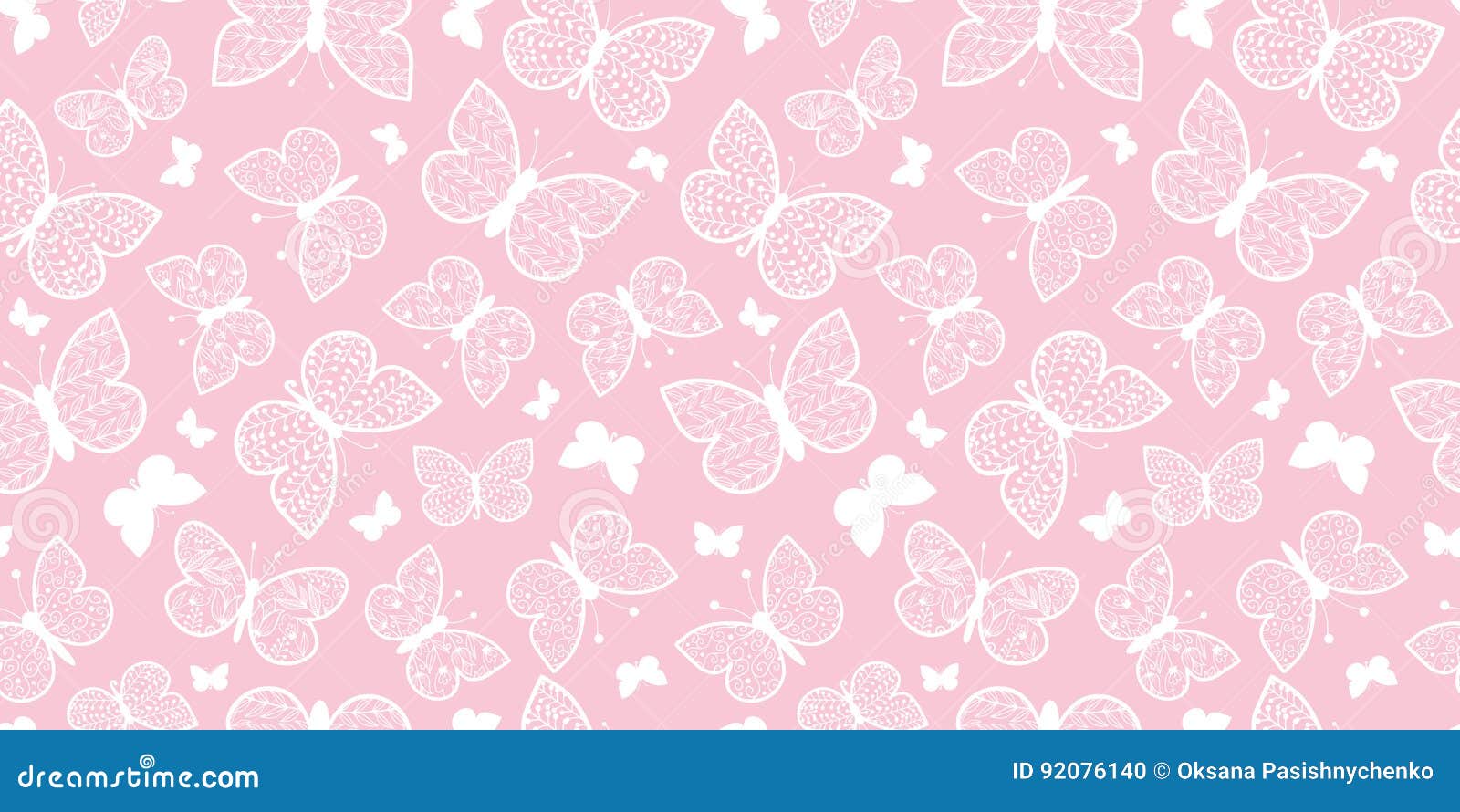 Vector Pastel Pink Butterflies Repeat Seamless Pattern Background. Can ...