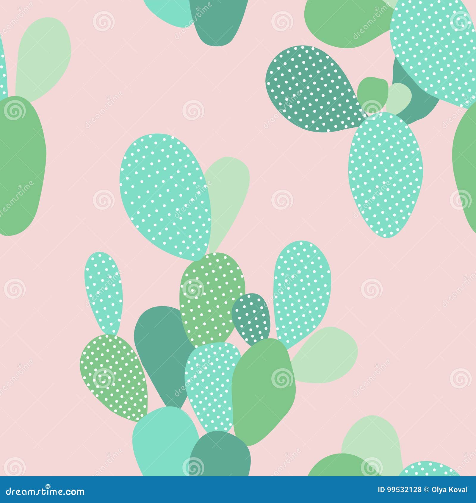 Vector Pastel Seamless Cactus Pattern Stock Vector - Illustration of ...