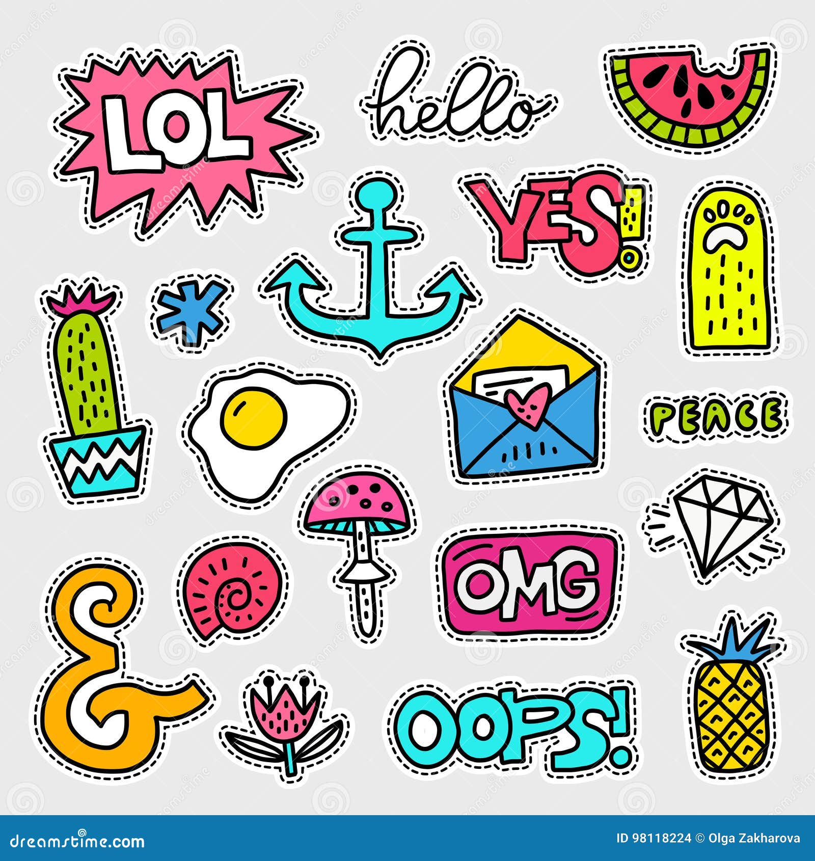 Vector Patch Collection stock vector. Illustration of fashion - 98118224