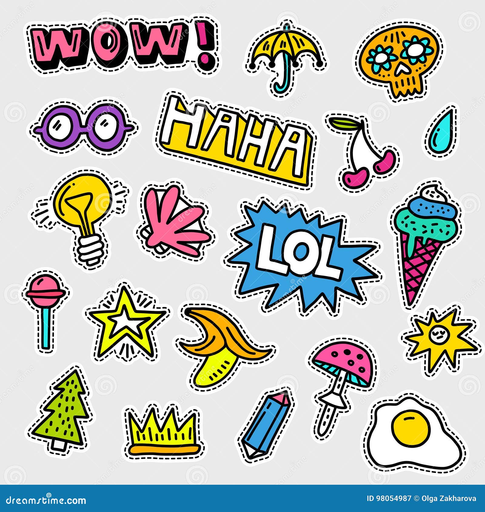 Vector Patch Collection stock vector. Illustration of fabric - 98054987