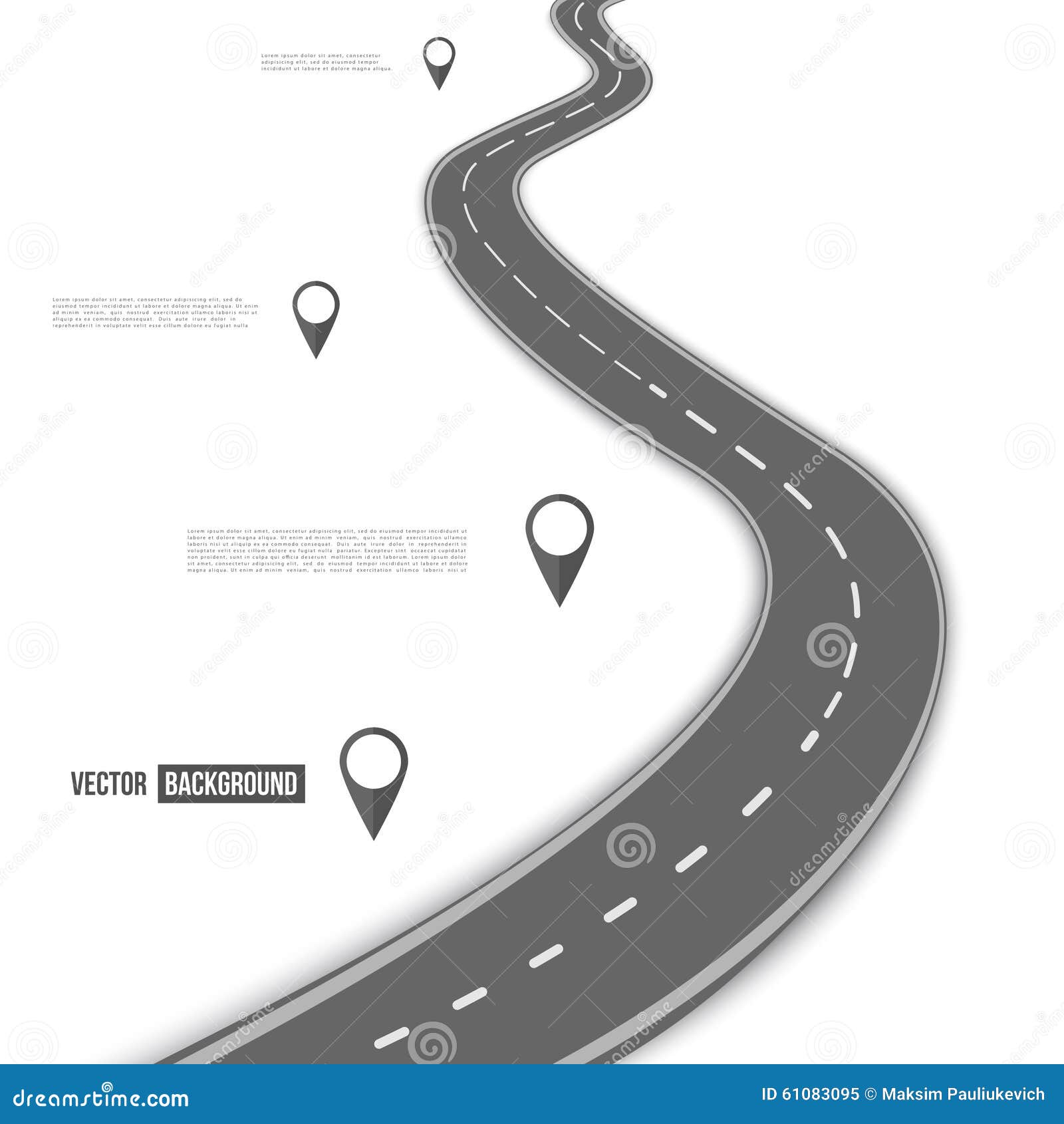 Vector path on the road. stock vector. Illustration of info - 61083095