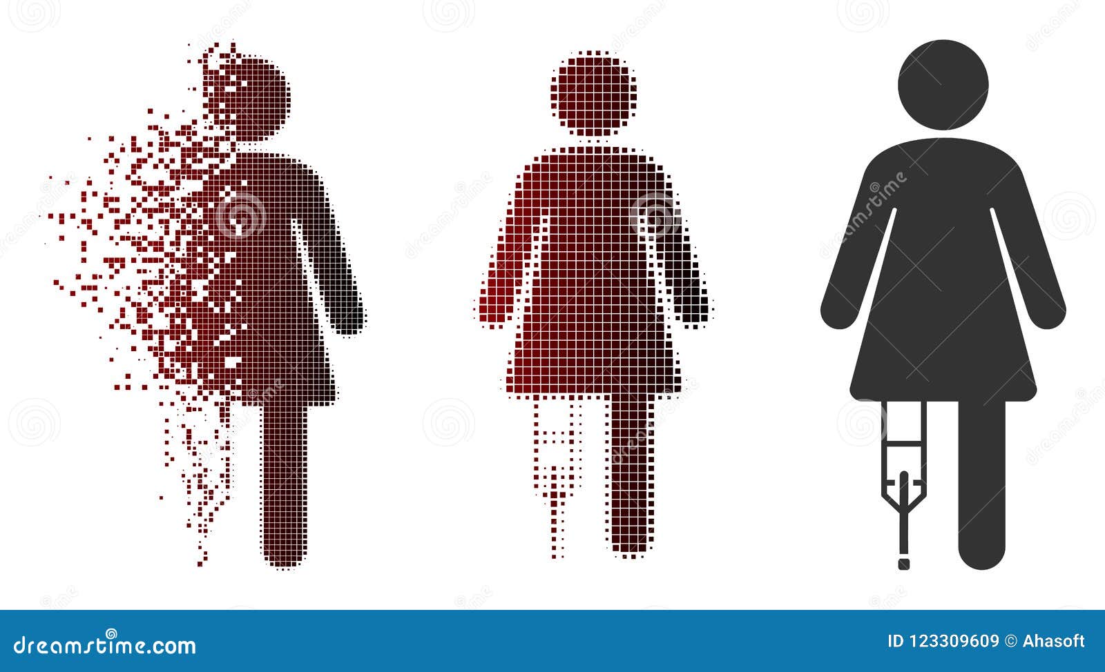 Sparkle Pixel Halftone Patient Woman Icon Stock Vector - Illustration ...