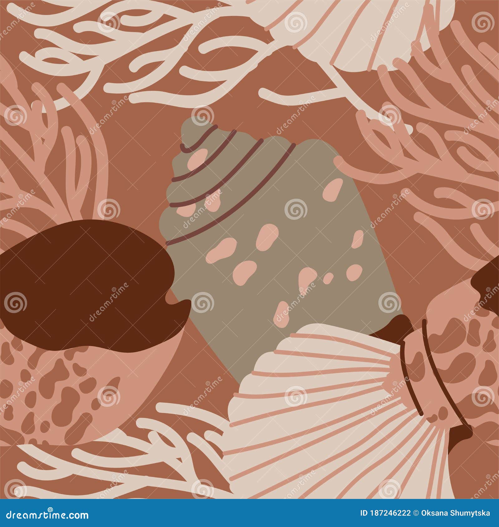 Vector Patten with Sea Shells. Seamless Marine Pattern or Wrapping ...