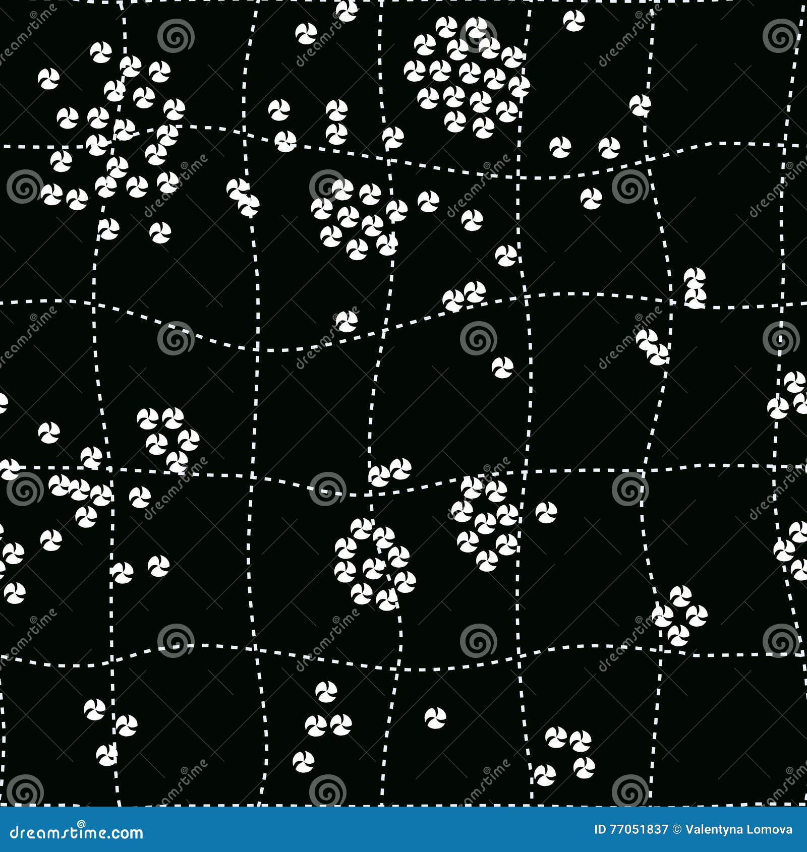 Vector Pattern. Abstract Dotted Wavy Linear Grid with Chaotic Little ...