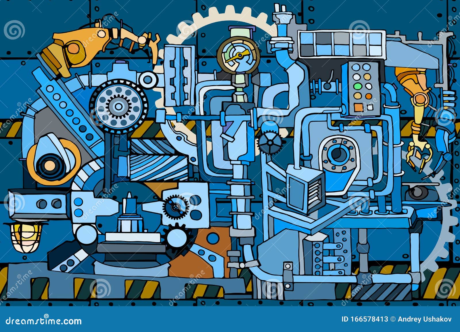 Vector Pattern with Abstract Industry or Steampunk Background Stock ...