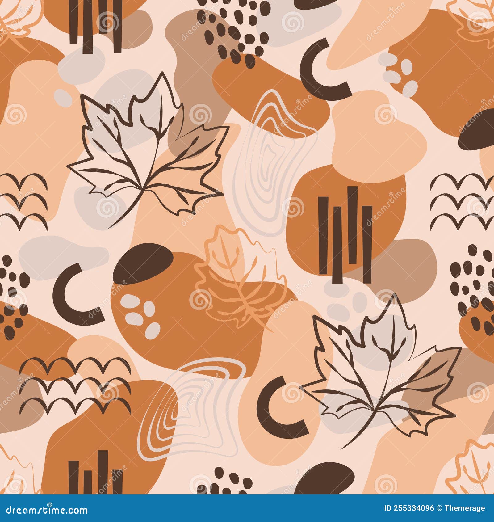 Vector Pattern in Abstract Spots and Leaves Vector Stock Vector ...