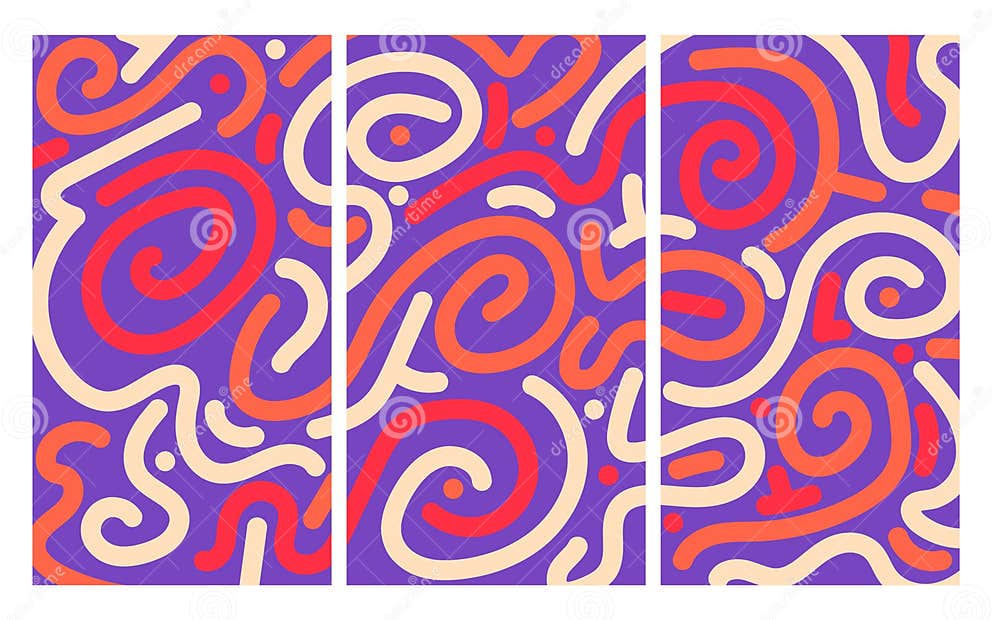 Vector Pattern Background for Festivals with Bold Curvy Abstract Line ...