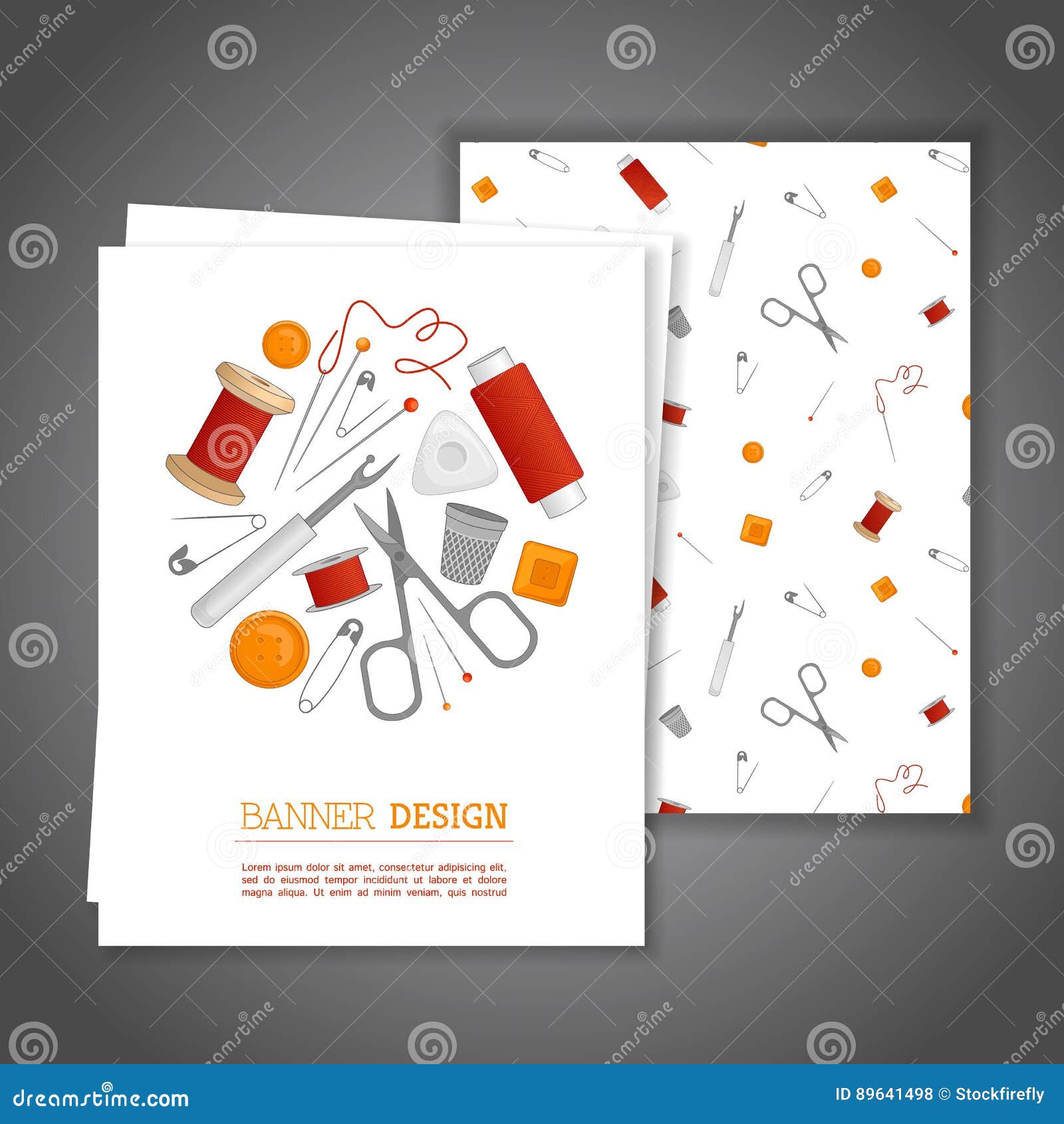 Vector Pattern Banner Theme of Sewing, Embroidery and Hand Made. Stock ...