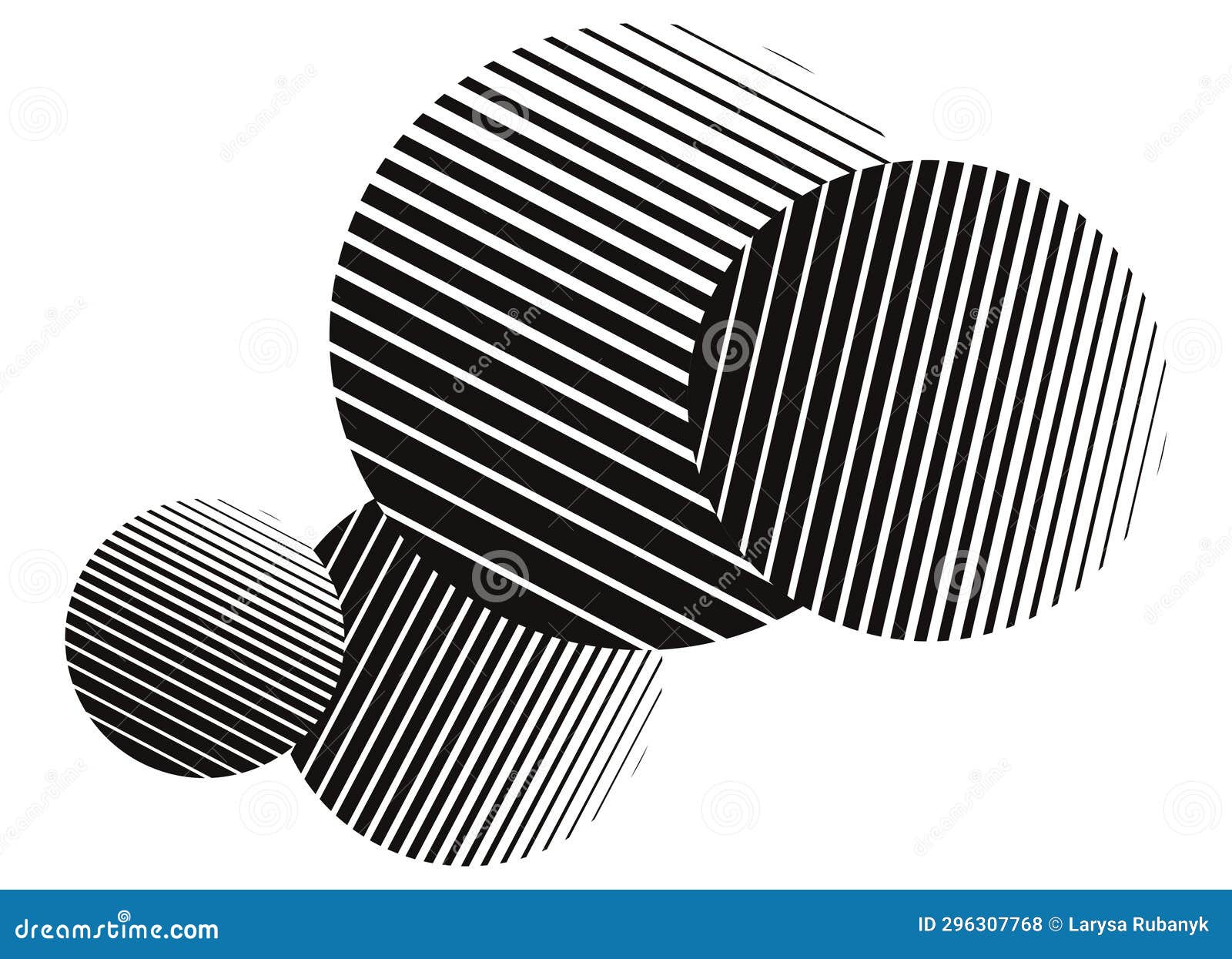 Vector Pattern of Black Striped Circles on a White Background. Stock ...