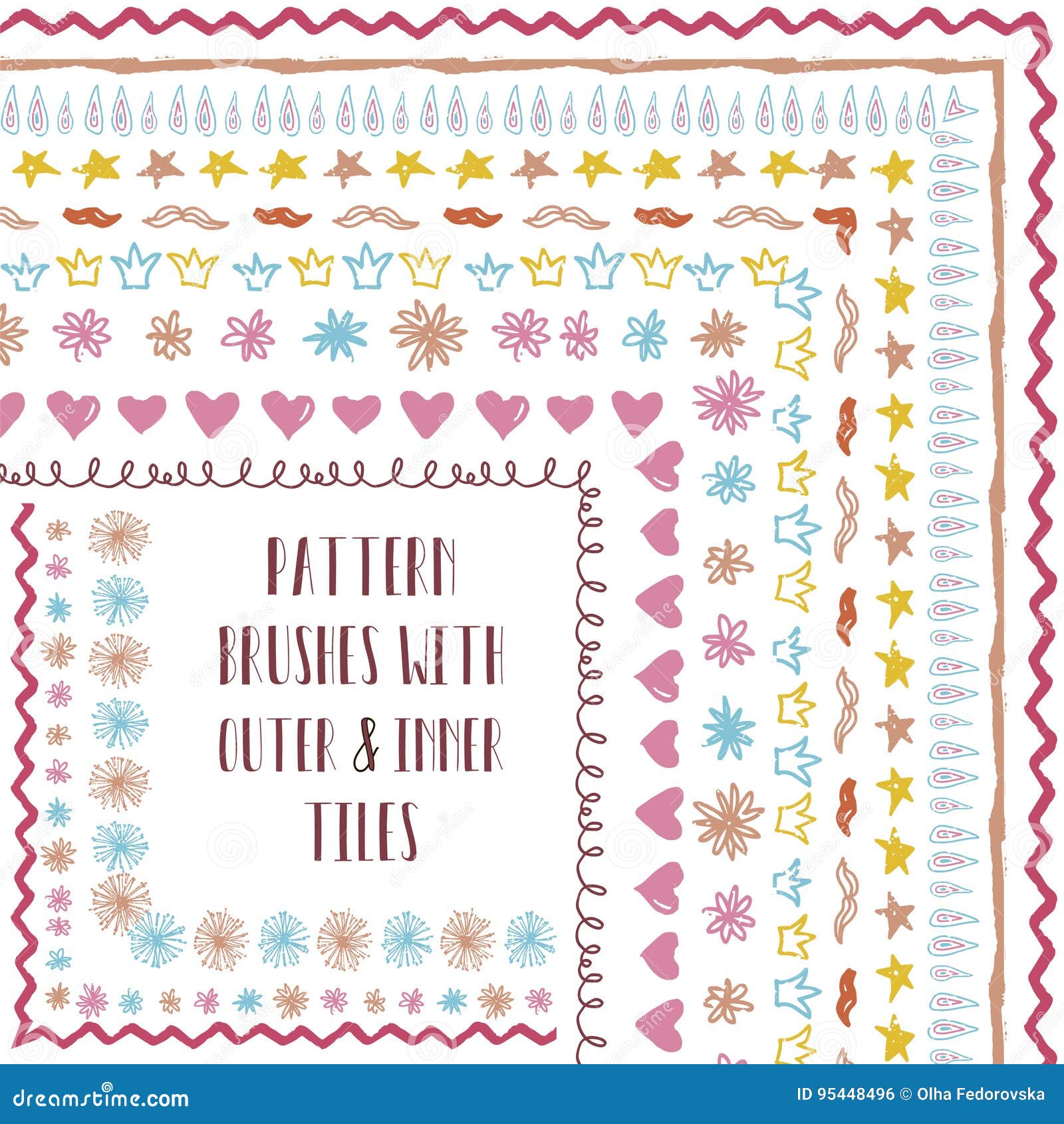 Vector Pattern Brushes With Outer And Inner Corner Tiles ...